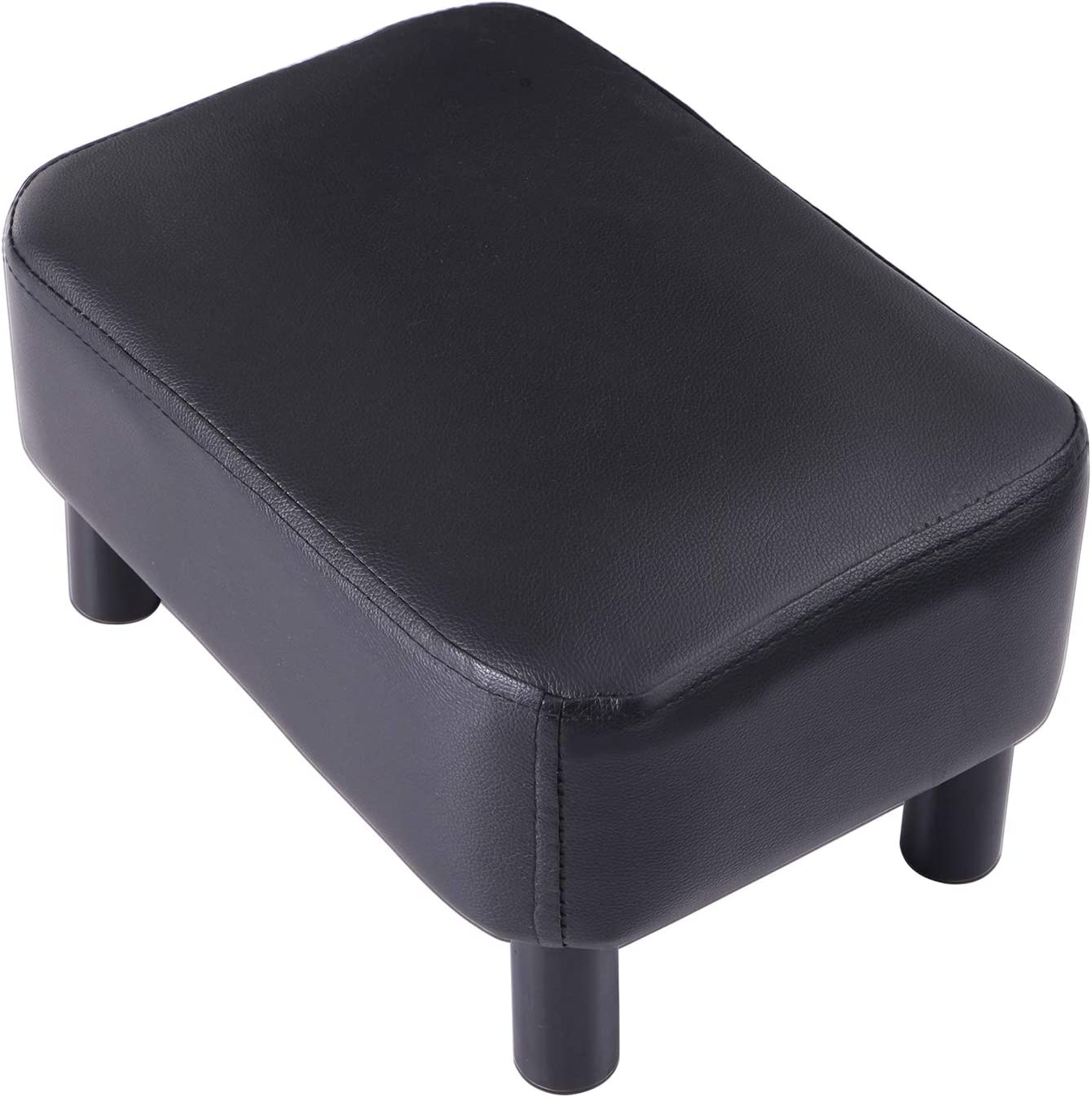 16.54" Small Footstool, PU Faux Leather Step Stool, with Padded Seat ...
