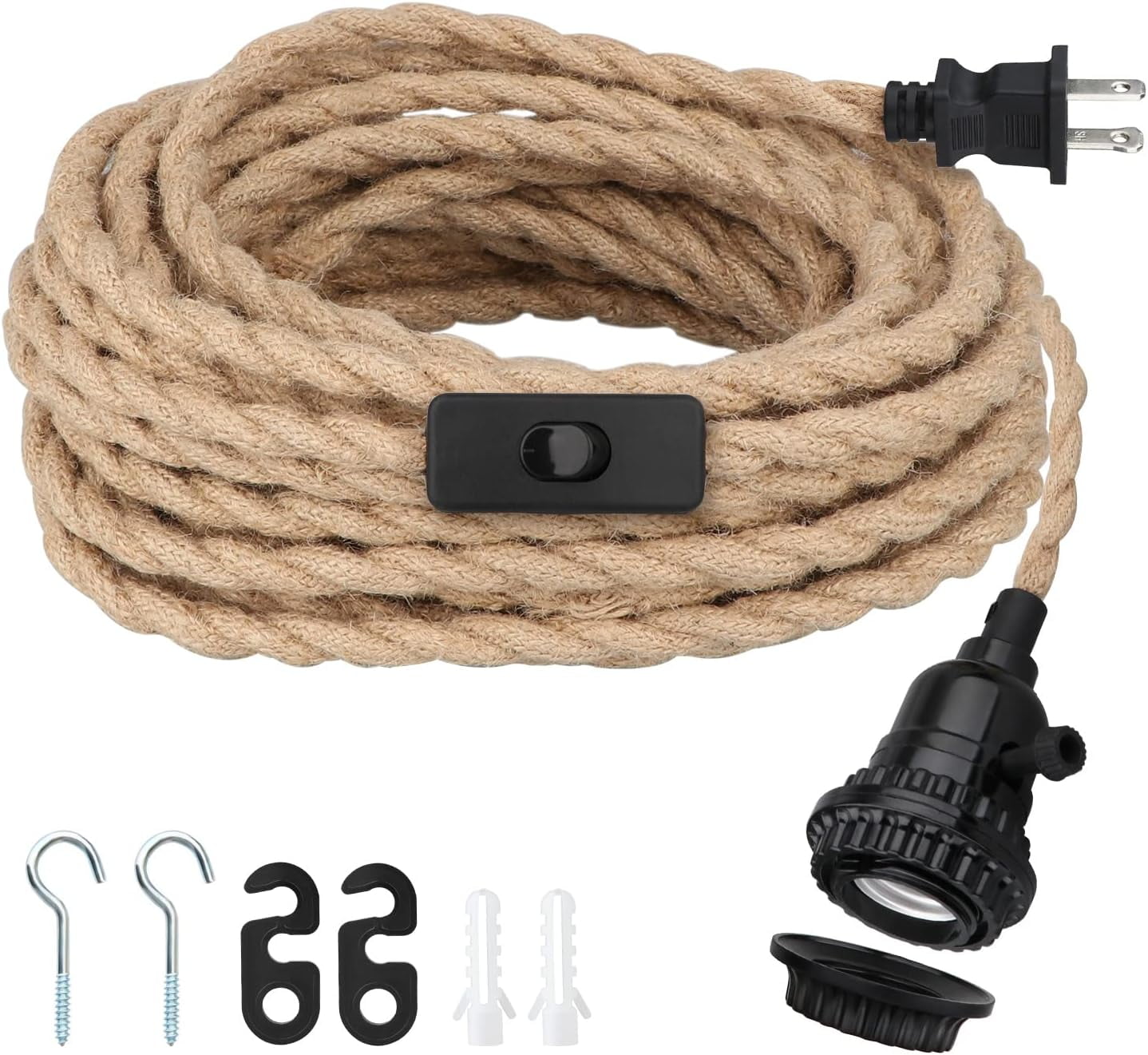 16.5FT Pendant Light Kit, Hanging Lights with Plug in Cord & Switch ...