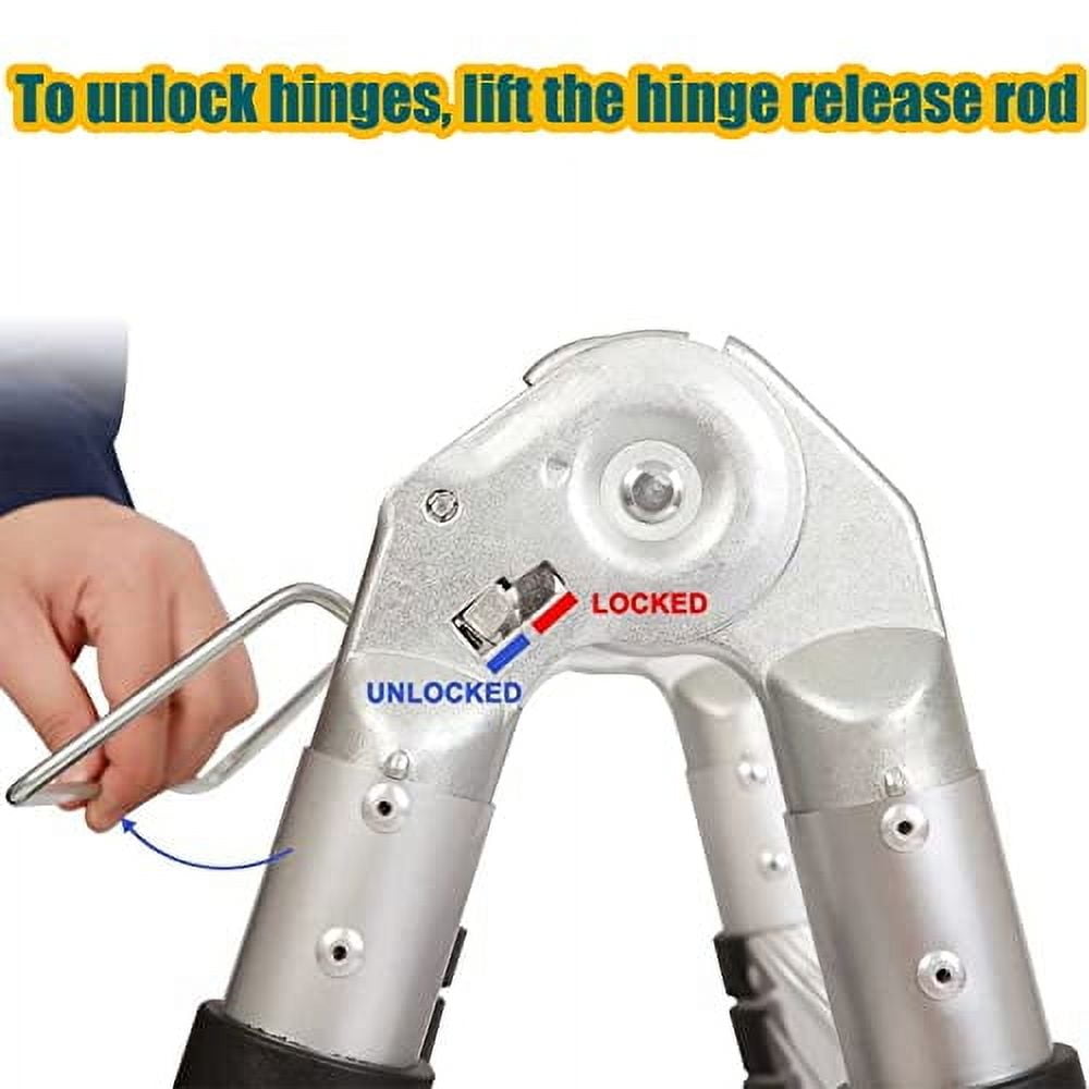 16.5FT Telescoping Ladder A Frame Aluminum Extension Ladder 8 x 2 ...