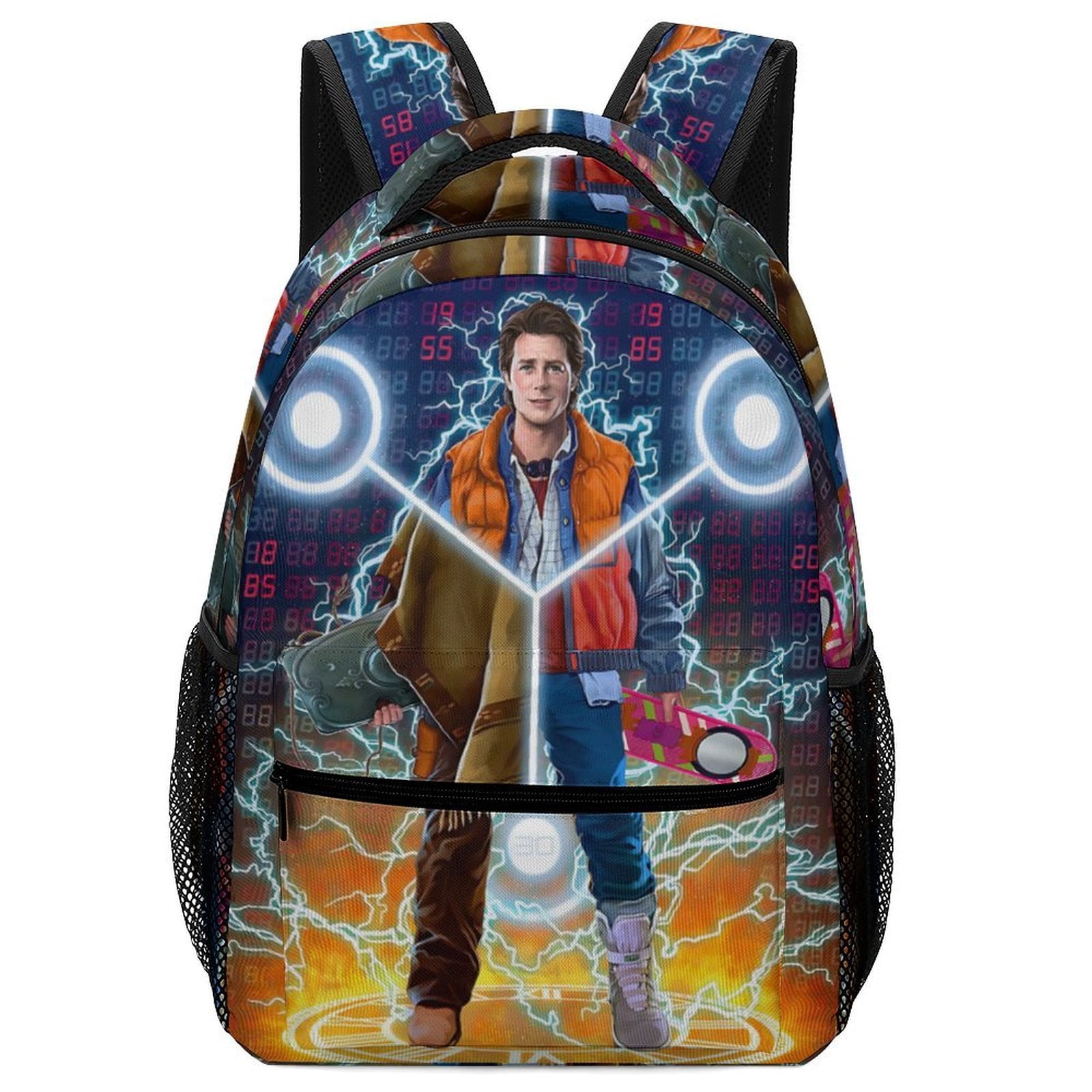 16.5In Back T0 Movie Future Backpack with Front Pocket Cartoon ...
