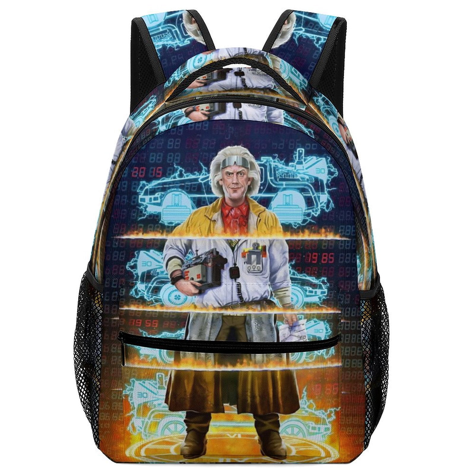 16.5In Back T0 Movie Future Backpack with Front Pocket Cartoon ...