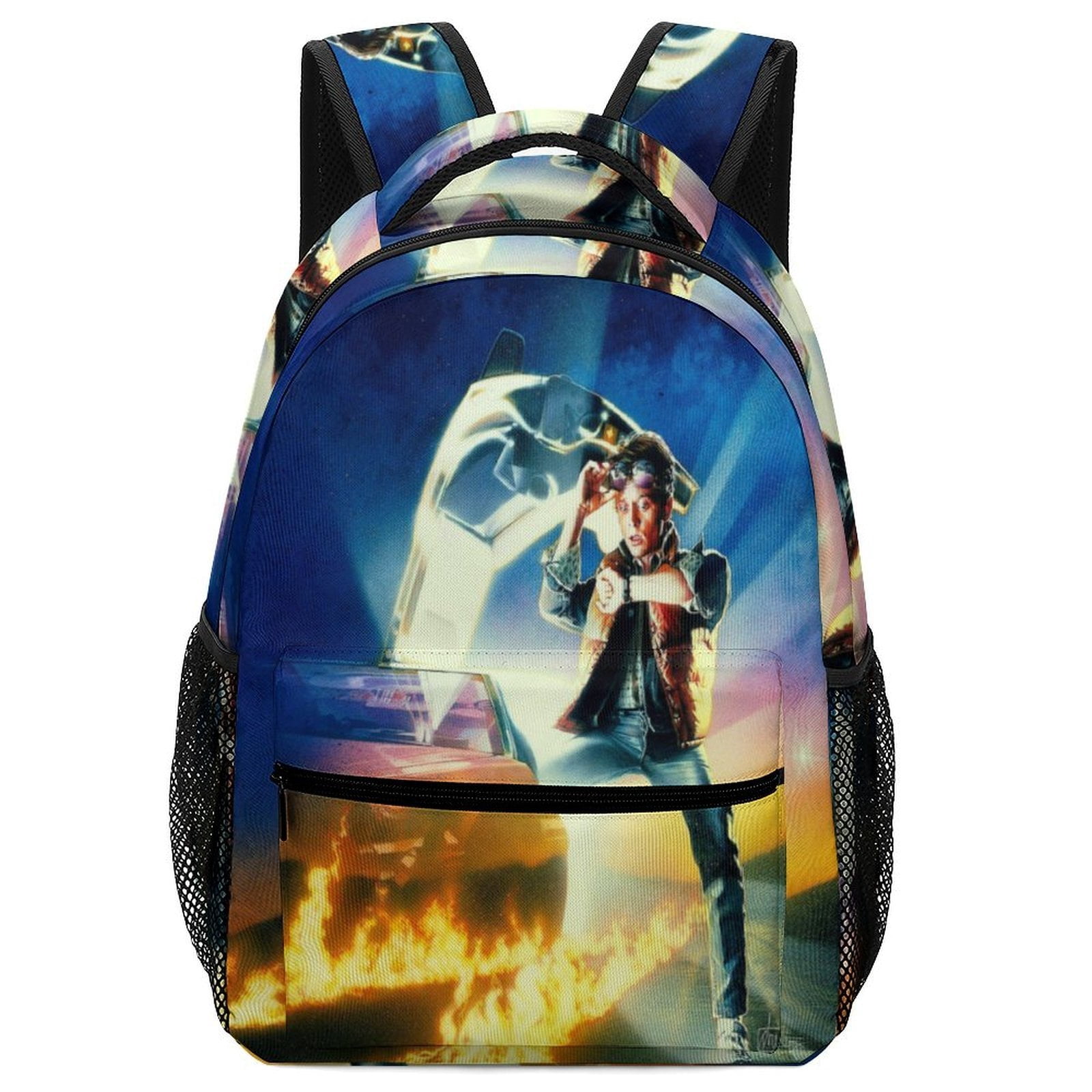 16.5In Back T0 Movie Future Backpack with Front Pocket Cartoon ...