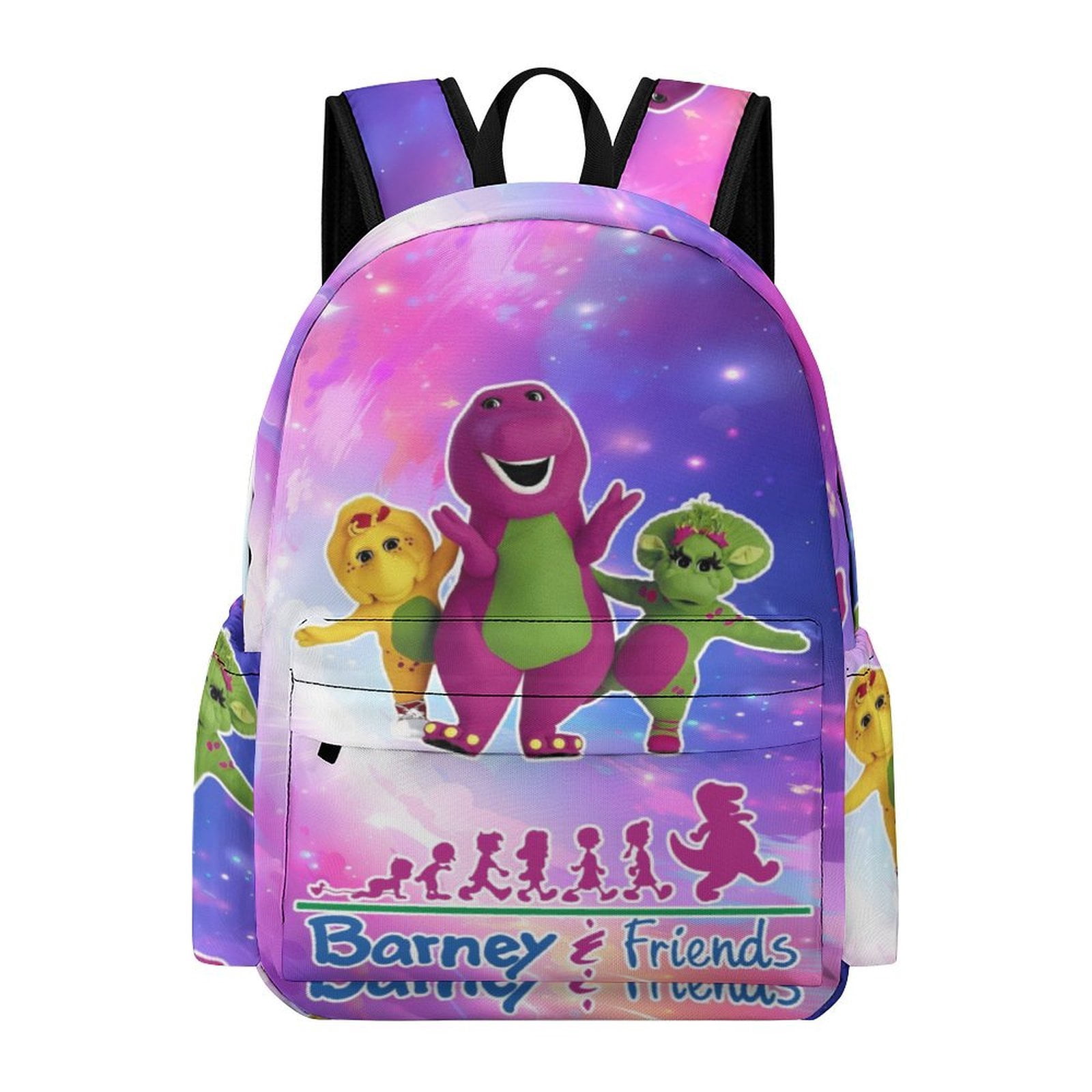16.5In Barney Dinosaur Friends Backpack Front Pocket Cute Knapsack ...