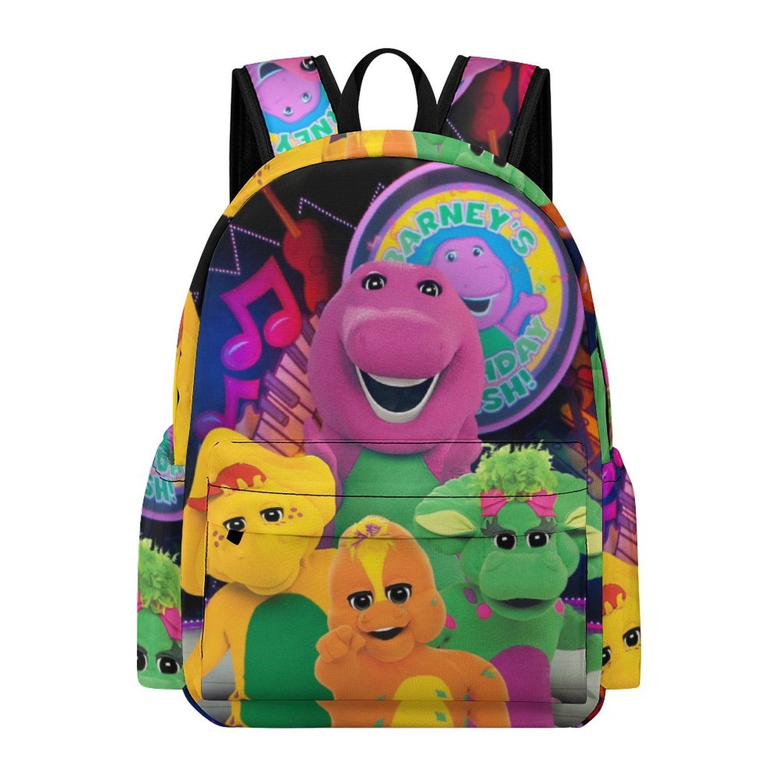 16.5In Barney Dinosaur Friends Backpack Front Pocket Cute Knapsack ...