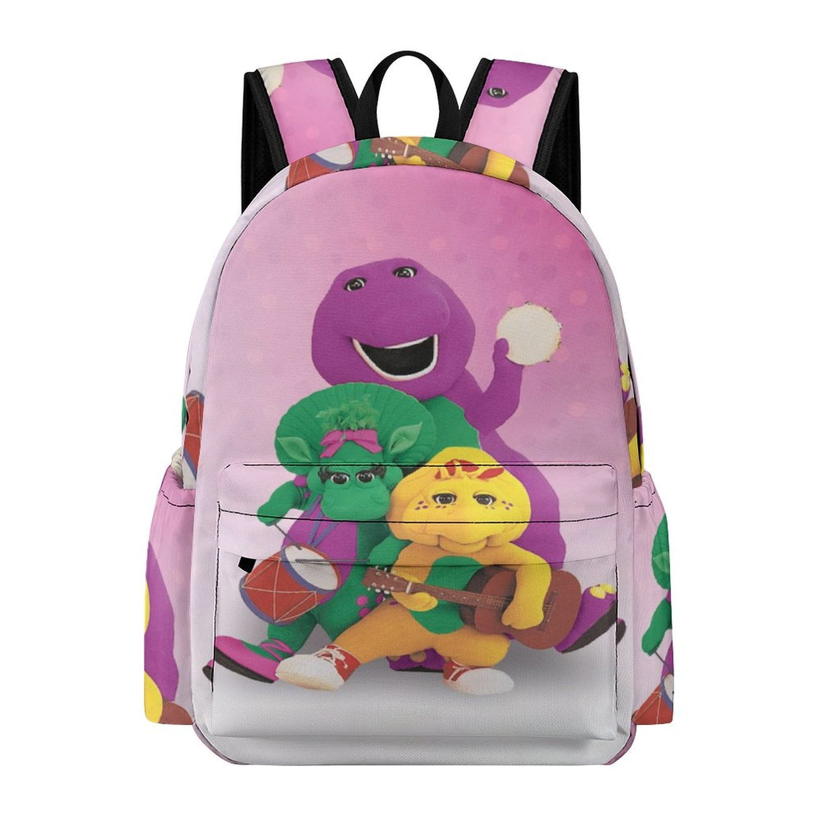 16.5In Barney Dinosaur Friends Backpack Front Pocket Cute Knapsack ...