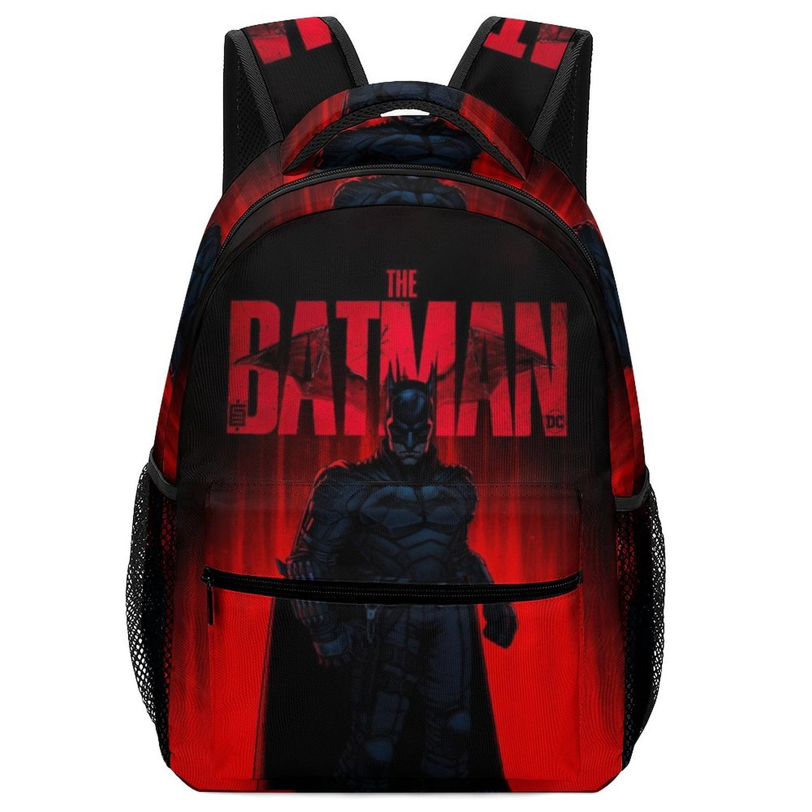 16.5In Bat-,Menn Backpack with Front Pocket Cartoon Backpacks Travel ...