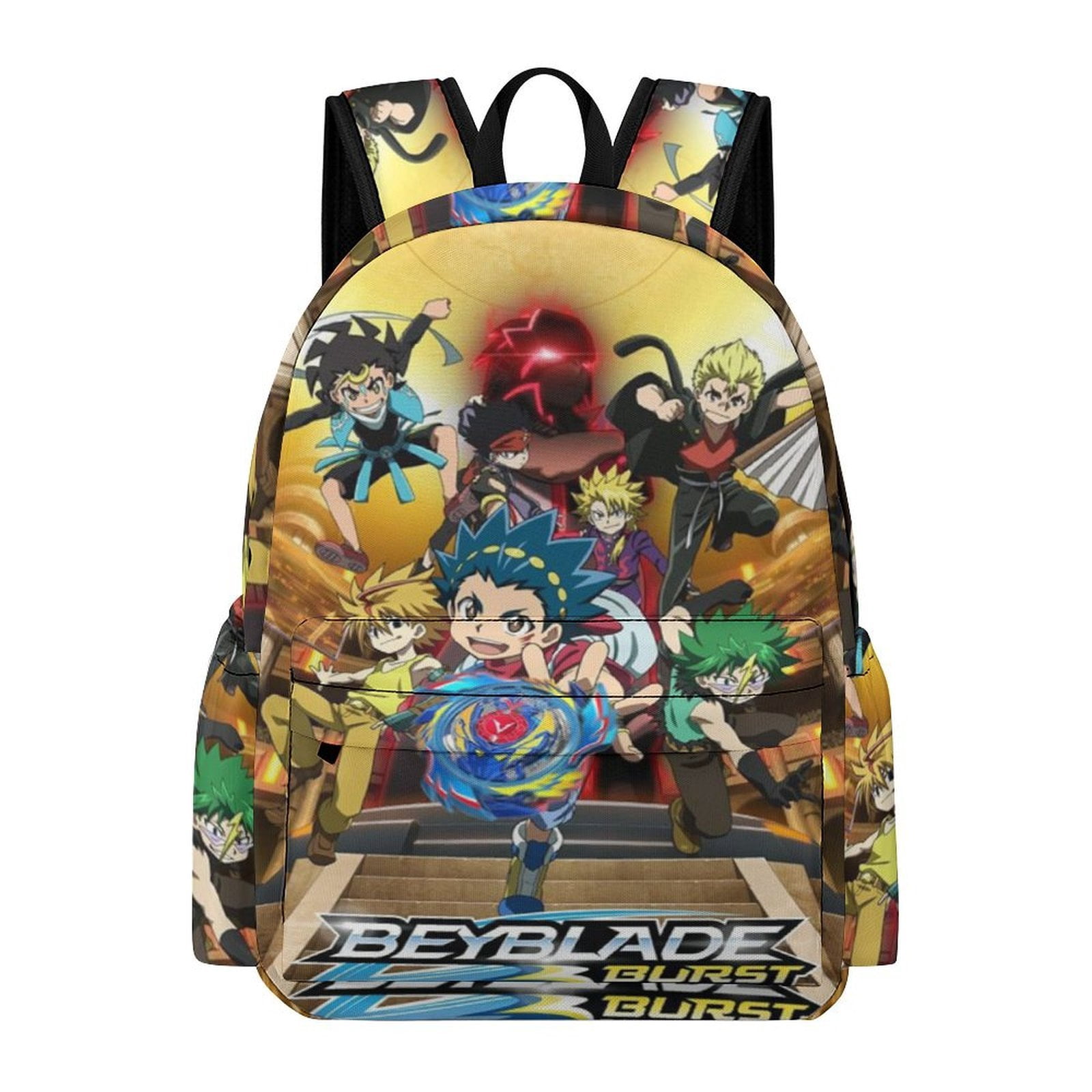 16.5In Beybl0de Anime Burs7 Backpack Front Pocket Cute Knapsack Cartoon ...