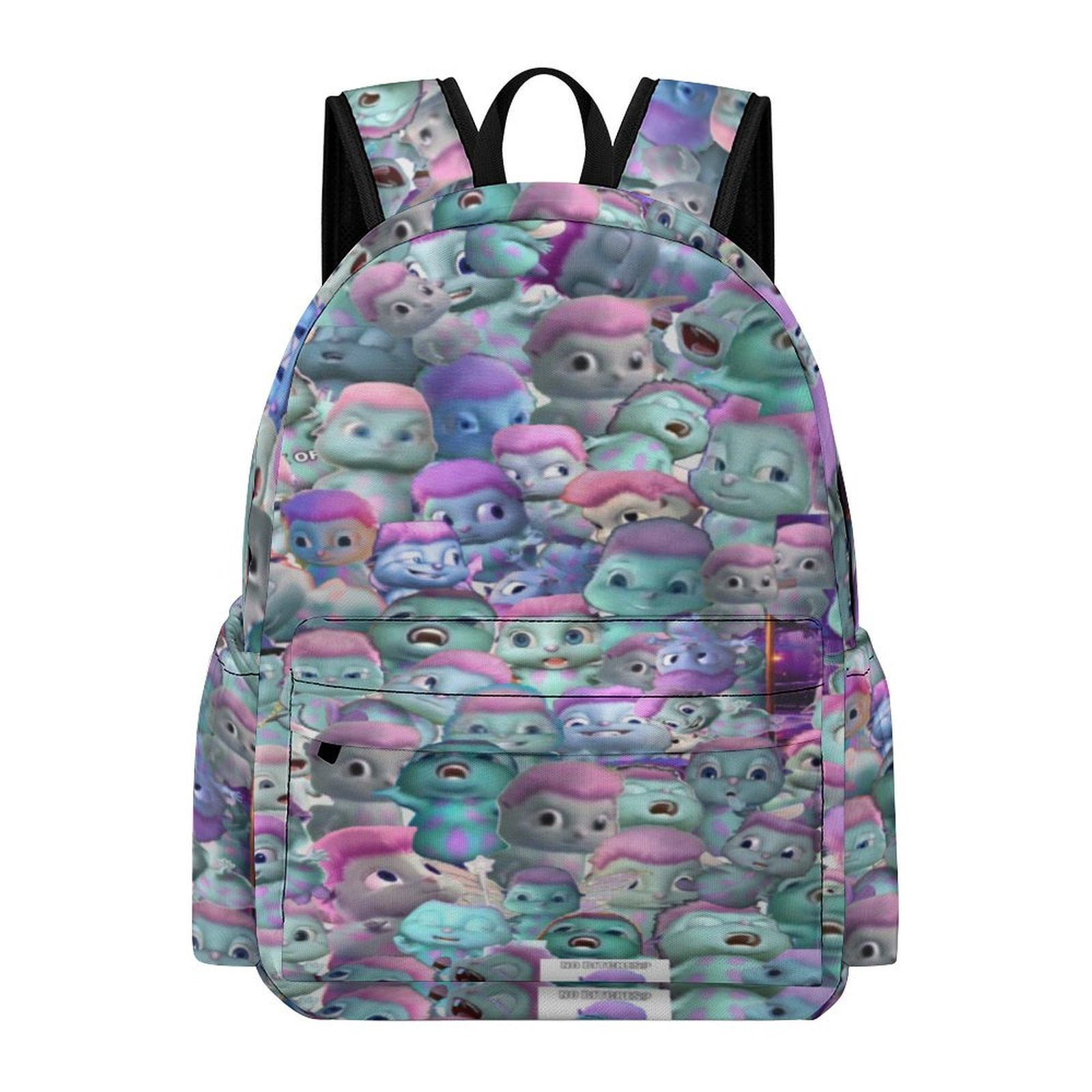 16.5In Bibb-,le0 Backpack Front Pocket Cute Knapsack Cartoon Daypack ...