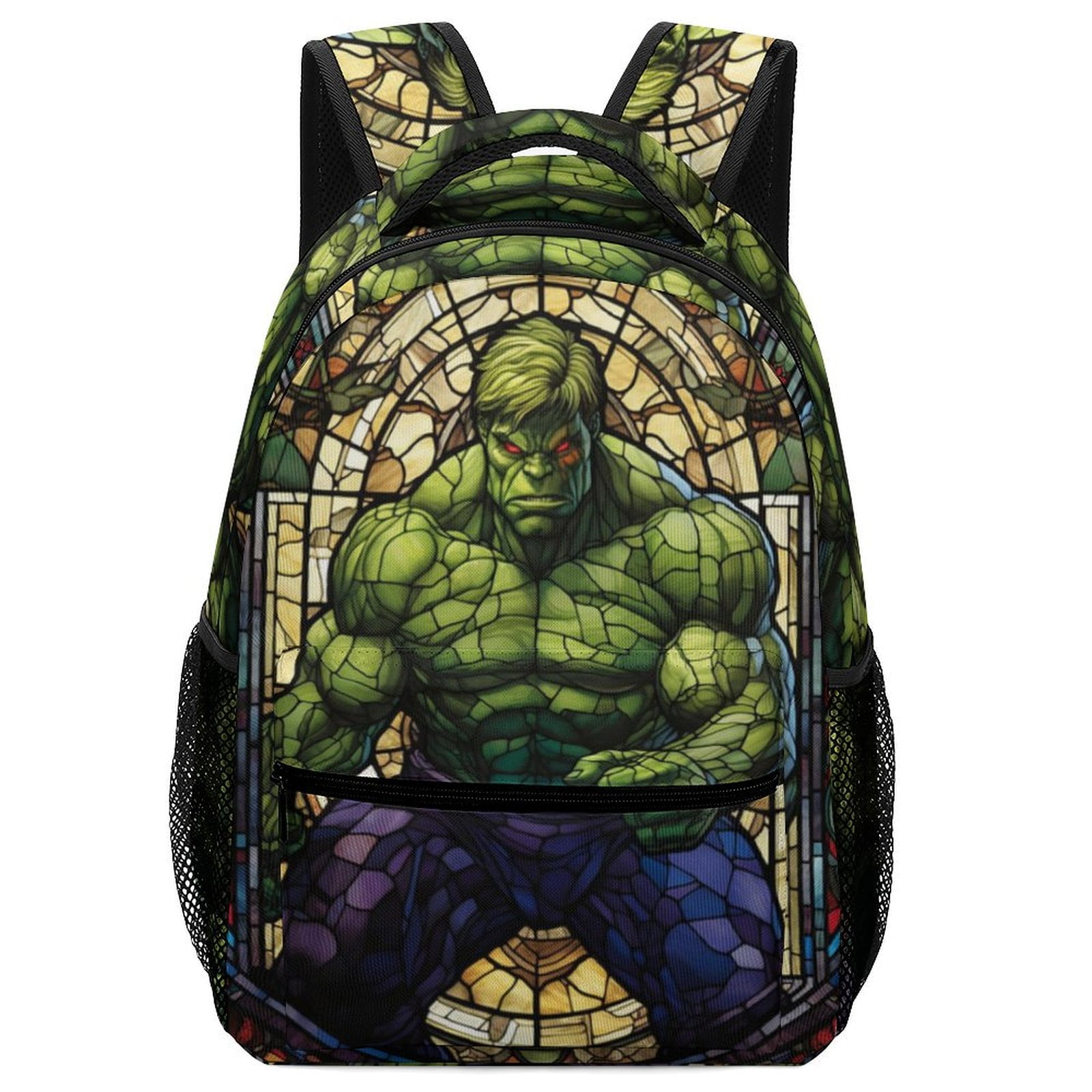 16.5In Green Hu-lk Backpack with Front Pocket Cartoon Backpacks Travel ...