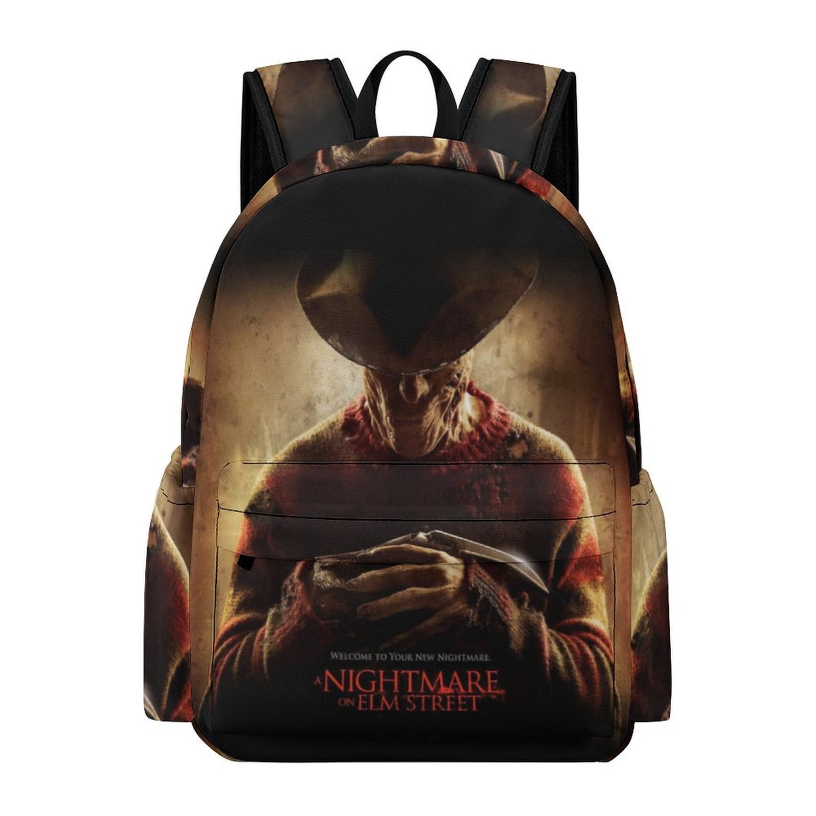 16.5In Horror Freddy Movie Krue-Ge2 Backpack Front Pocket Cute Knapsack ...