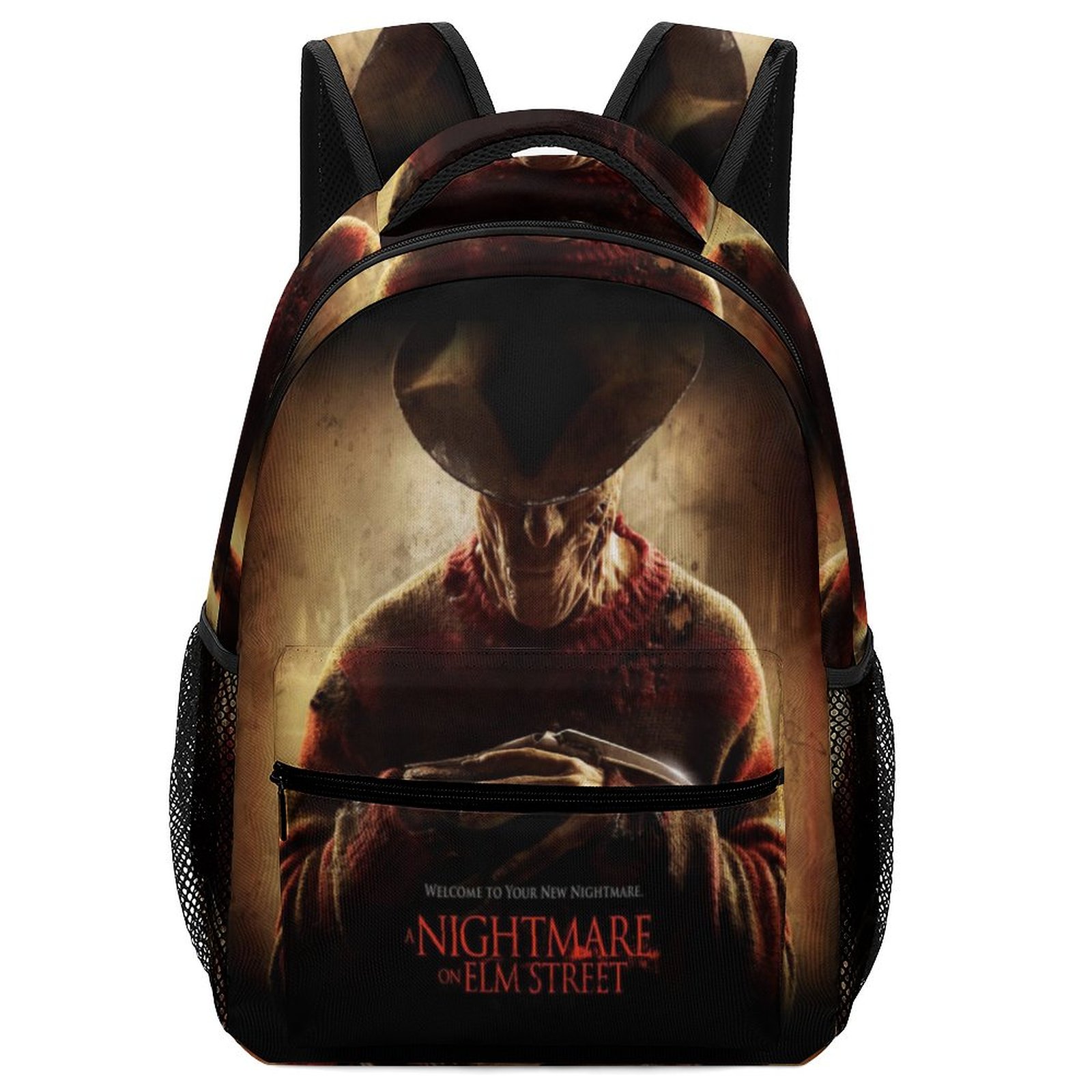 16.5In Horror Movie Freddy Krueger Backpack with Front Pocket Travel ...