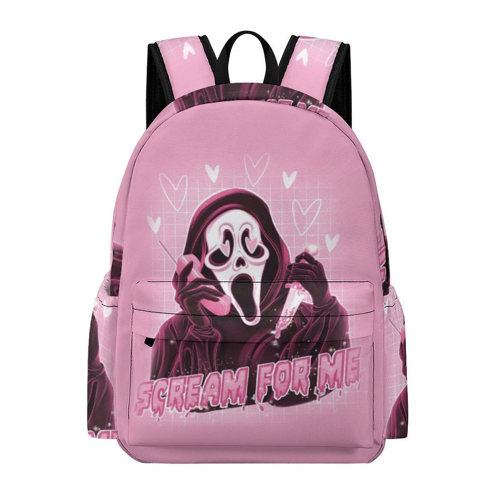 16.5In Horror Movie Scre-am0 Backpack Front Pocket Cute Knapsack ...
