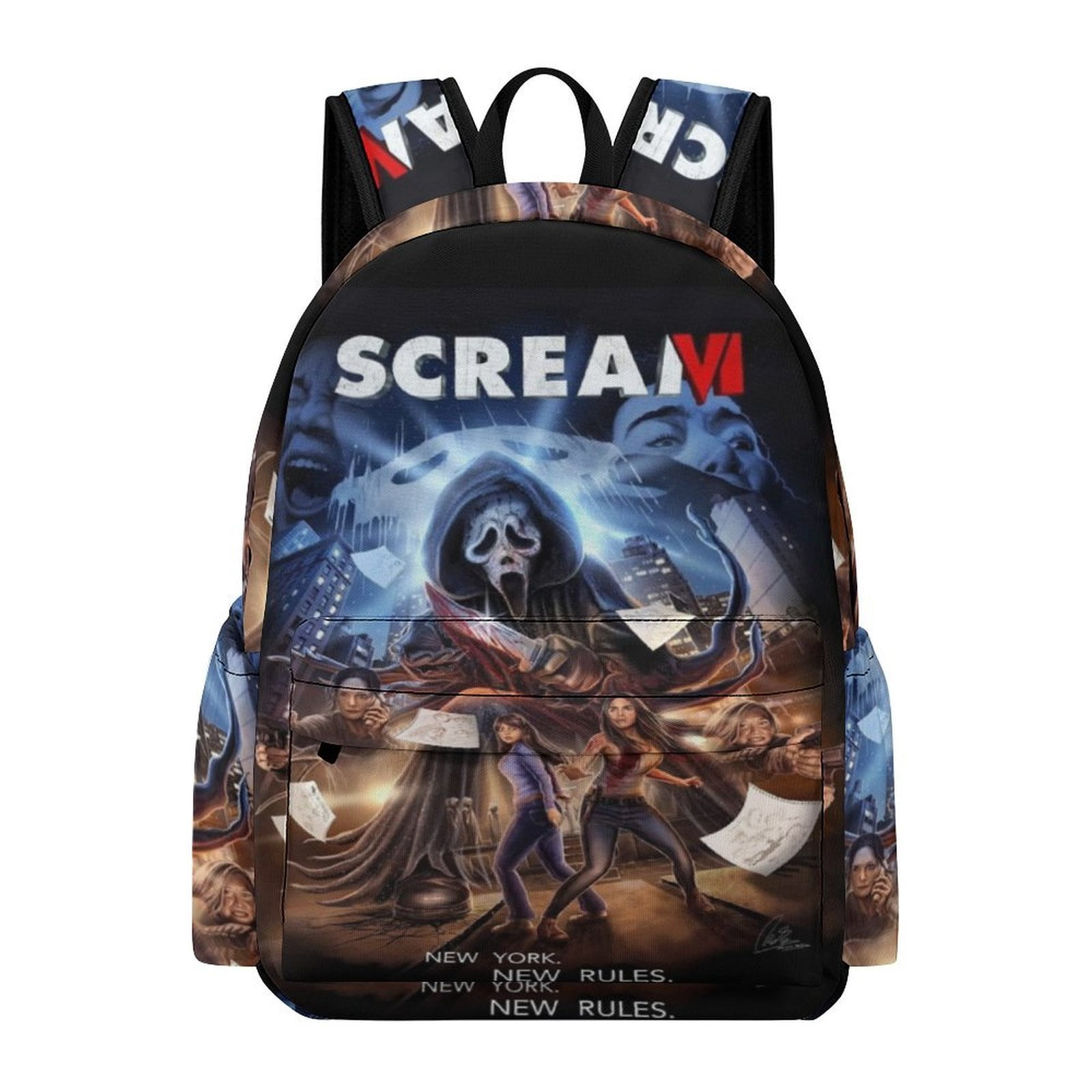 16.5In Horror Movie Scre-am0 Backpack Front Pocket Cute Knapsack ...