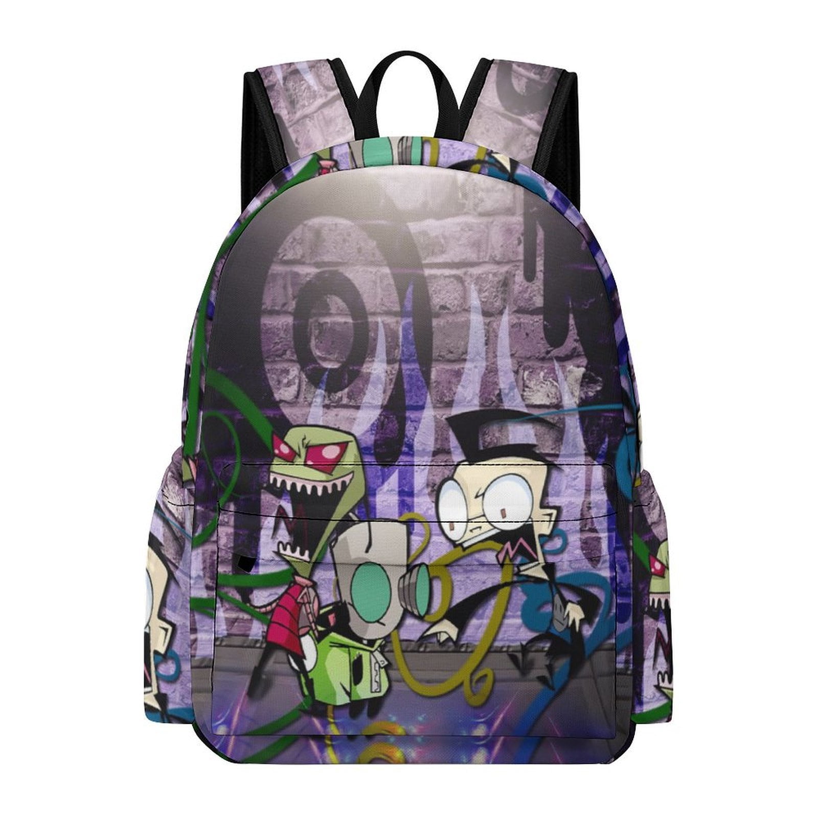 16.5In Inva-der Monster Z1m Gir Backpack Front Pocket Cute Knapsack ...