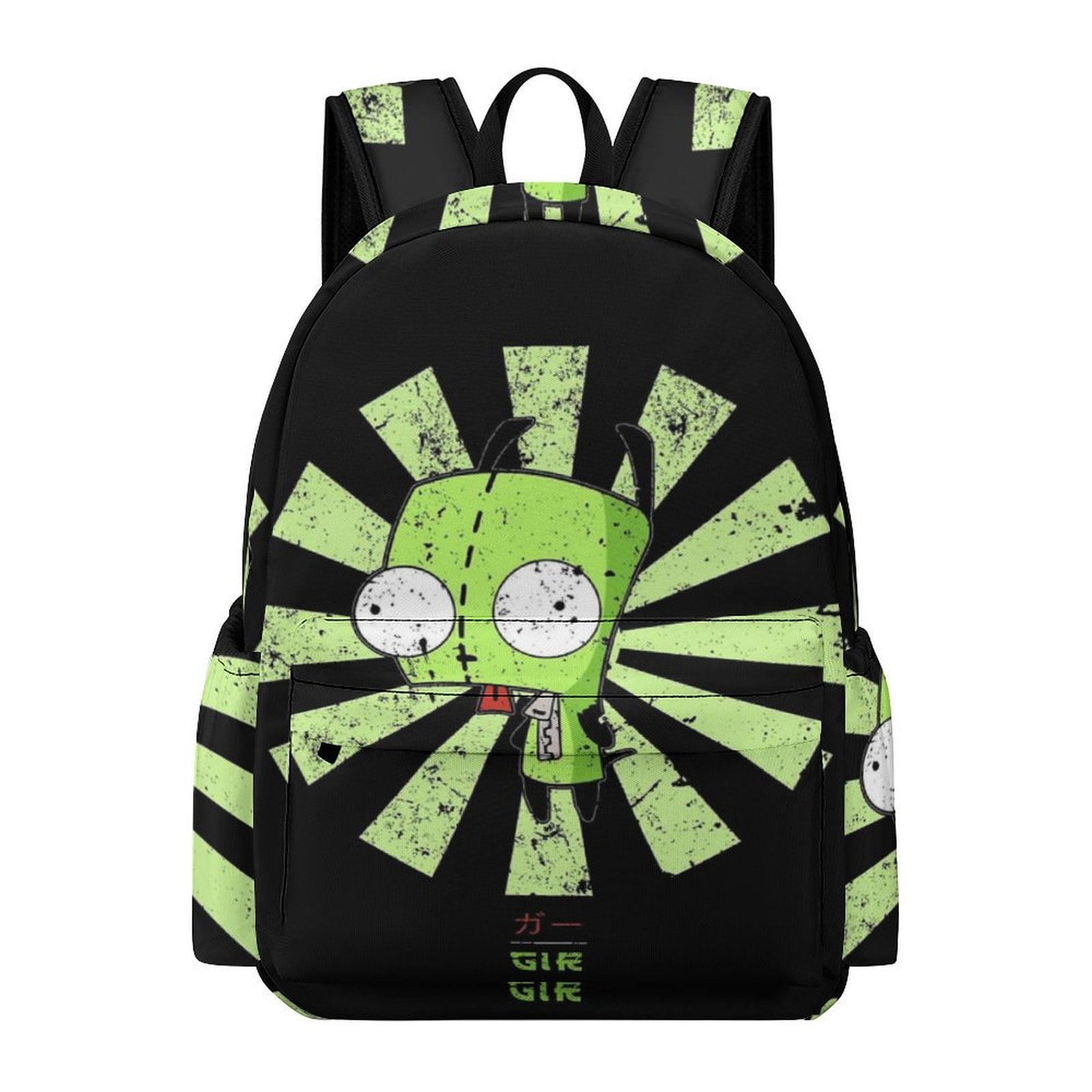 16.5In Inva-der Monster Z1m Gir Backpack Front Pocket Cute Knapsack ...