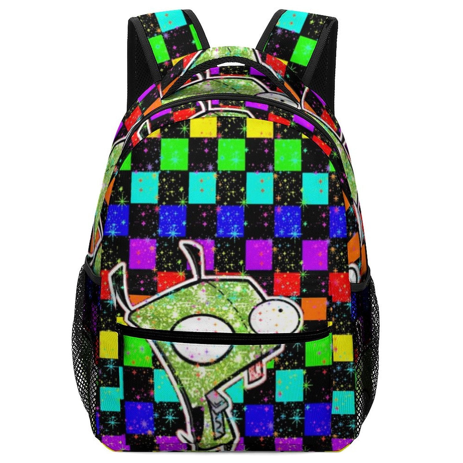 16.5In Inva-der Monster Z1m Gir Backpack with Front Pocket Cartoon ...
