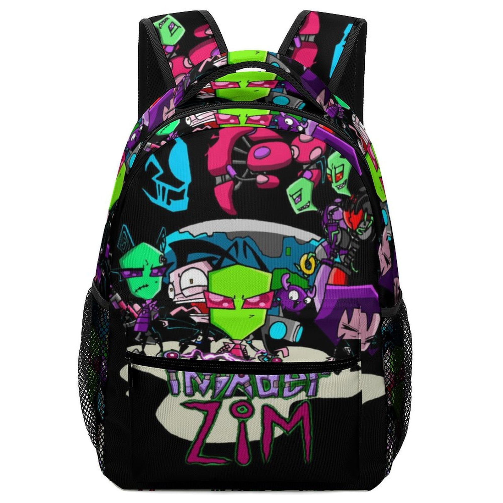 16.5In Inva-der Monster Z1m Gir Backpack with Front Pocket Cartoon ...