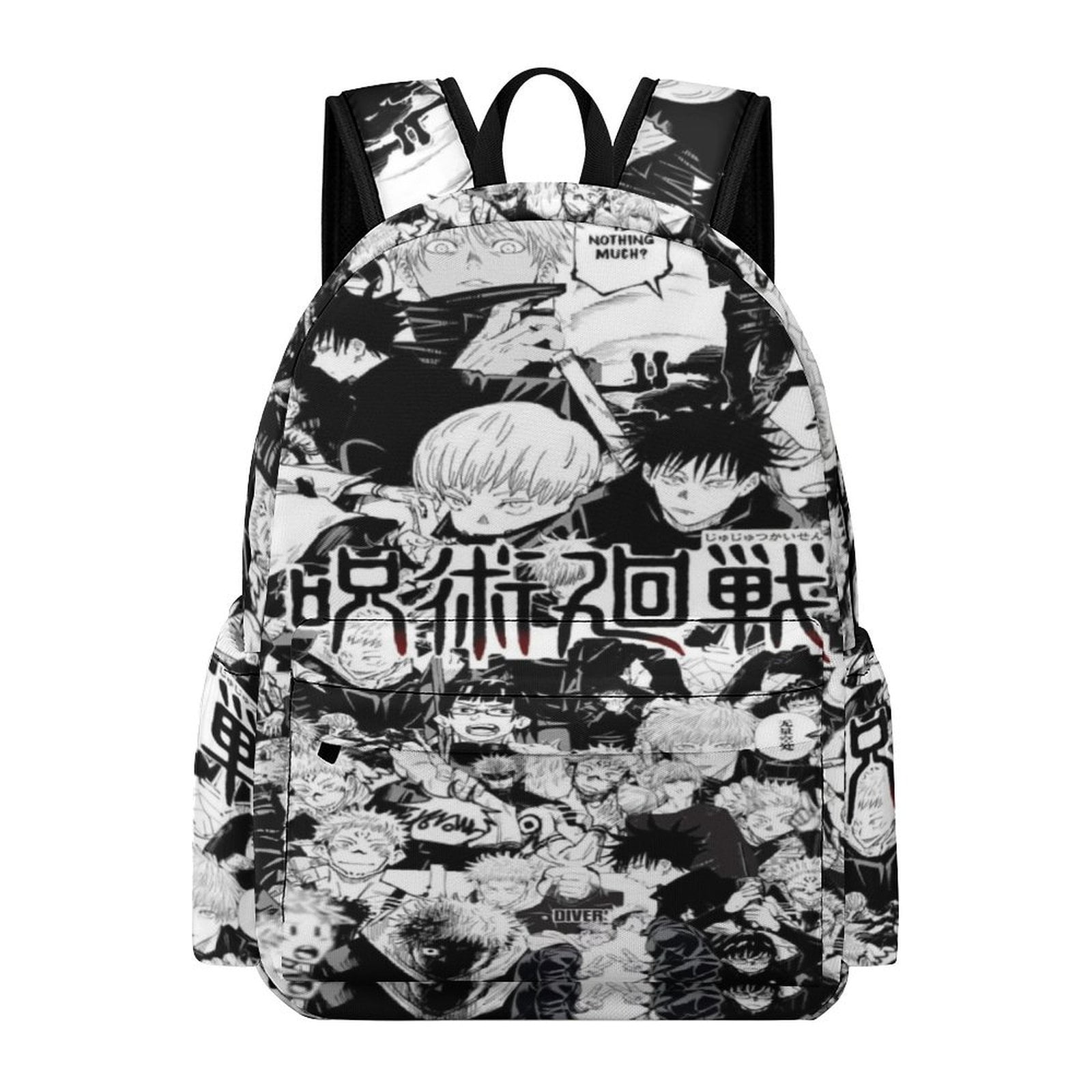 16.5In Jujutsu Anime Kaisen Backpack Front Pocket Cute Knapsack Cartoon ...
