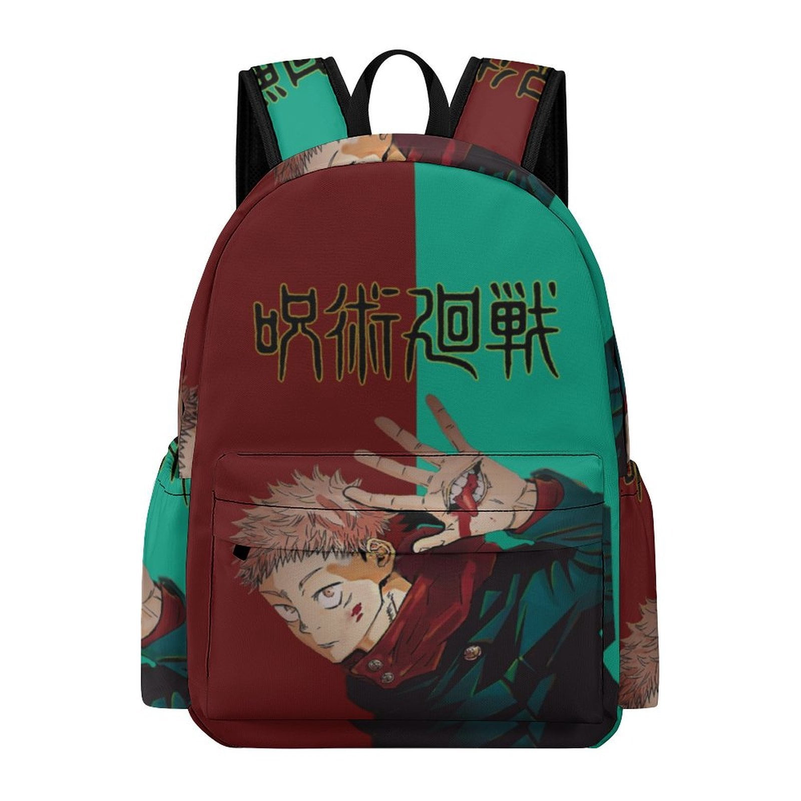 16.5In Jujutsu Anime Kaisen Backpack Front Pocket Cute Knapsack Cartoon ...