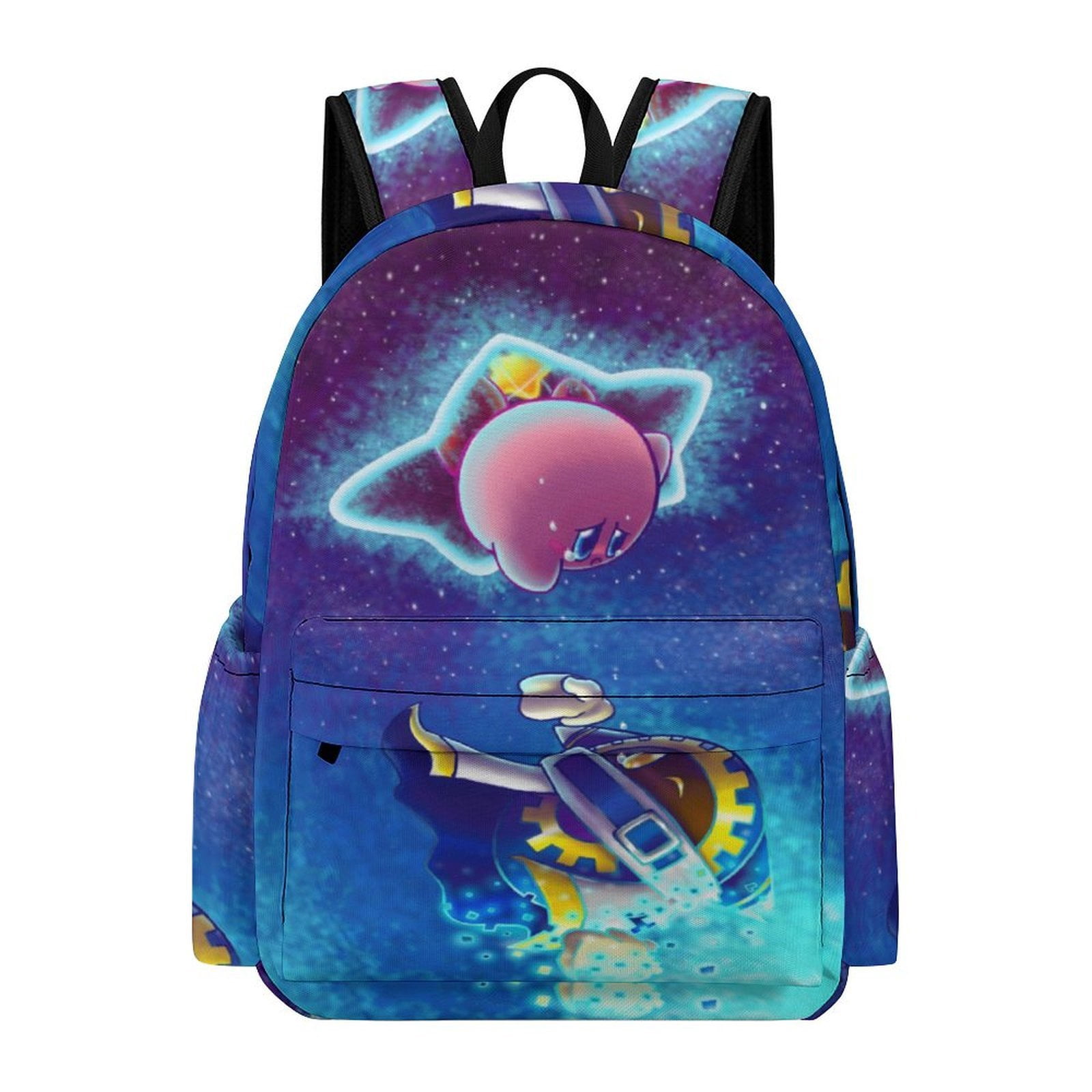 16.5In Kir-,by0 Backpack Front Pocket Cute Knapsack Cartoon Daypack ...