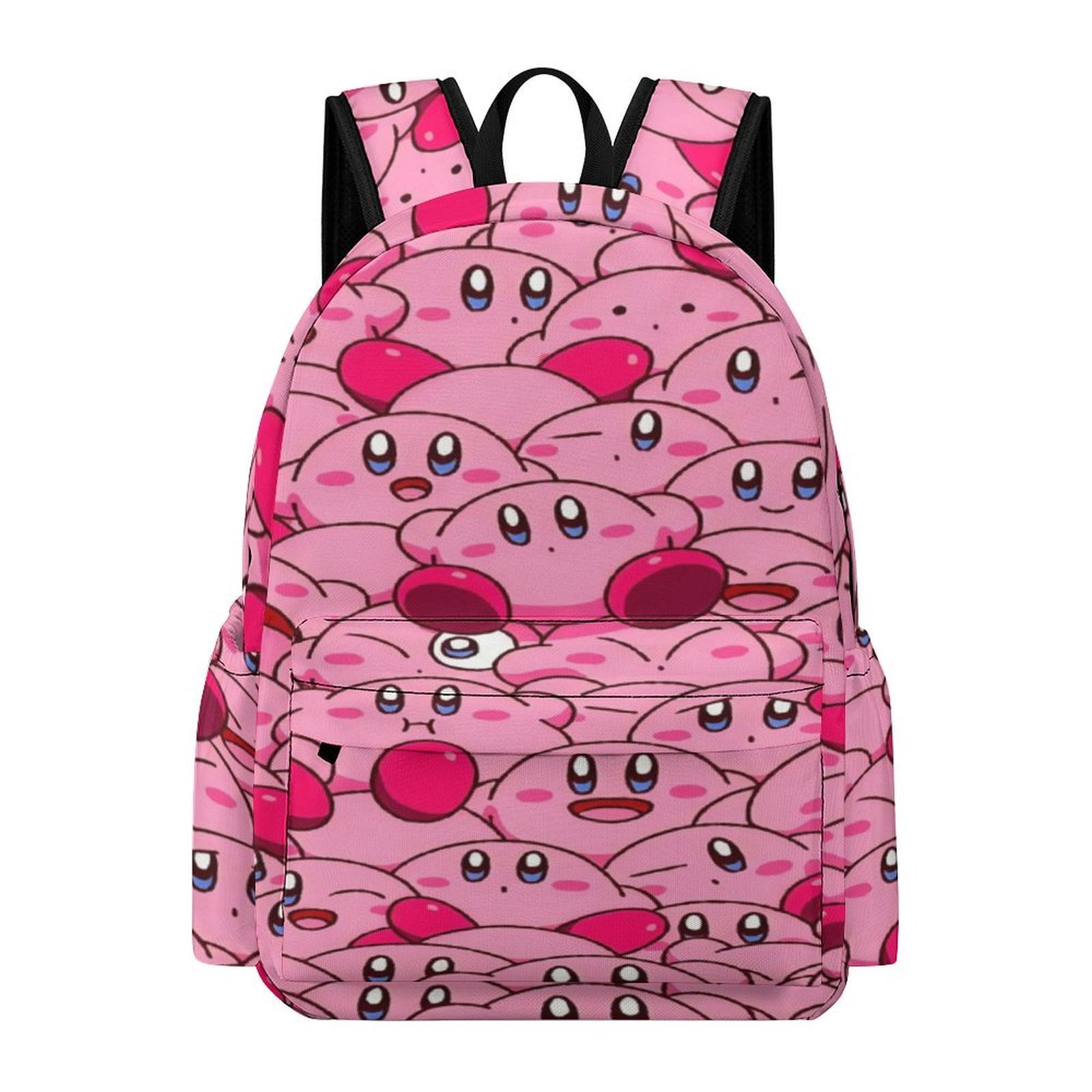 16.5In Kir-,by0 Backpack Front Pocket Cute Knapsack Cartoon Daypack ...