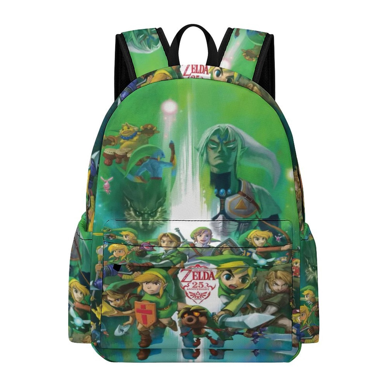 16.5In Le-Gend 0f Zel-,Da0 Backpack Front Pocket Cute Knapsack Cartoon ...