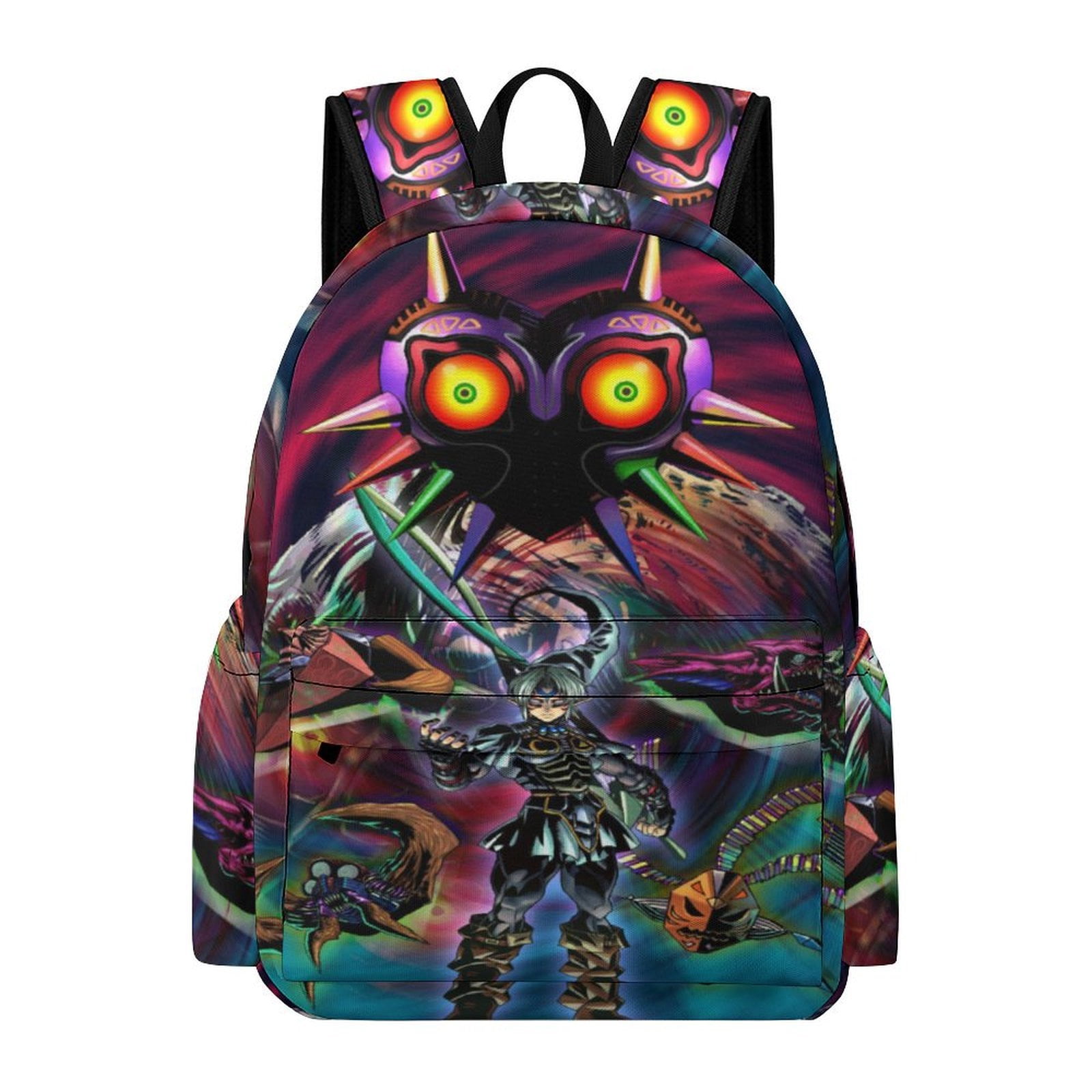 16.5In Le-Gend 0f Zel-,Da0 Backpack Front Pocket Cute Knapsack Cartoon ...