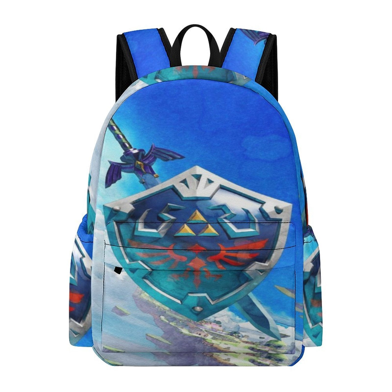 16.5In Le-Gend 0f Zel-,Da0 Backpack Front Pocket Cute Knapsack Cartoon ...