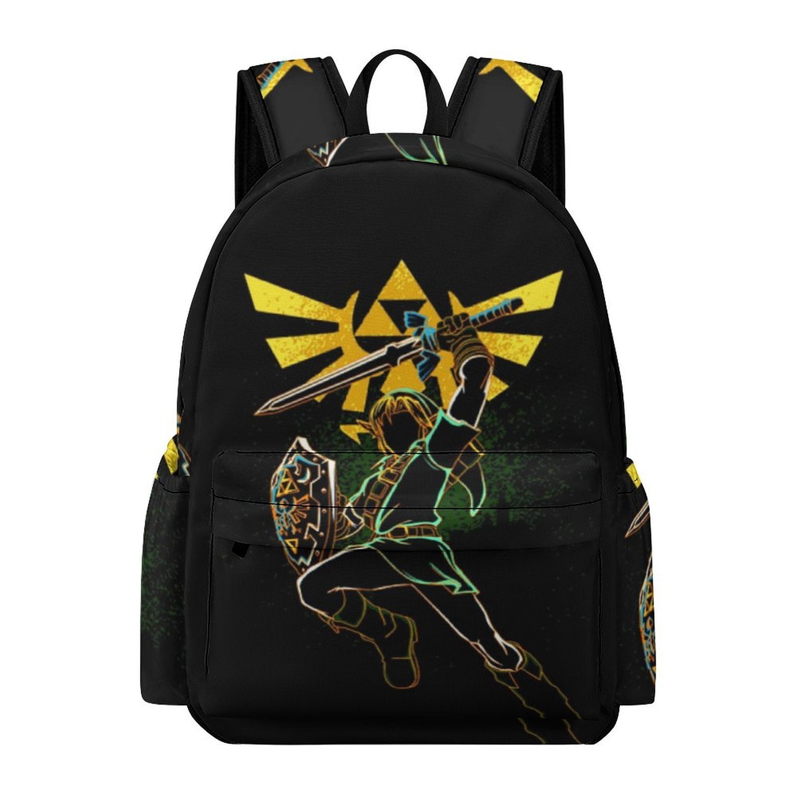 16.5In Le-Gend 0f Zel-,Da0 Backpack Front Pocket Cute Knapsack Cartoon ...