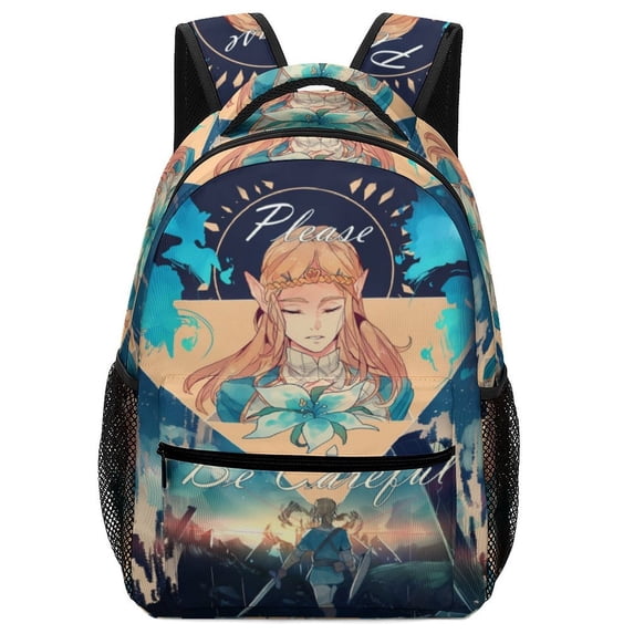16.5In Le-Gend 0f Zel-,Da0 Backpack with Front Pocket Cartoon Backpacks ...