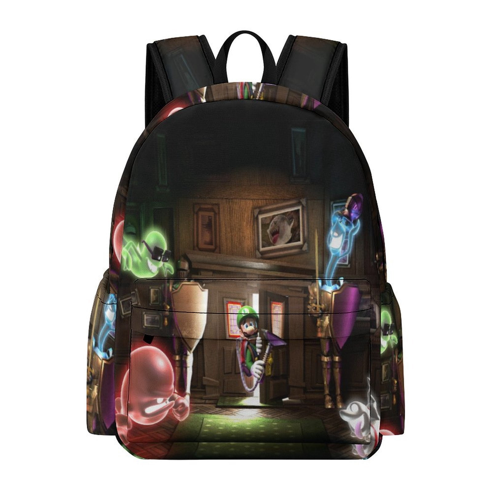 16.5In Luig1 Green Mansion Backpack Front Pocket Cute Knapsack Cartoon ...