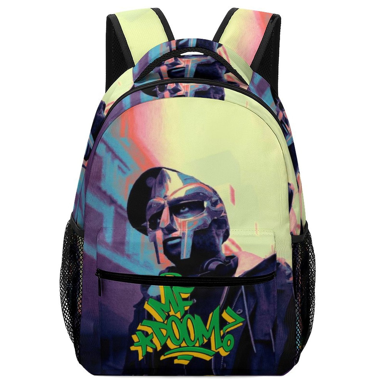 16.5In Mf Doom Backpack with Front Pocket Cartoon Backpacks Travel ...