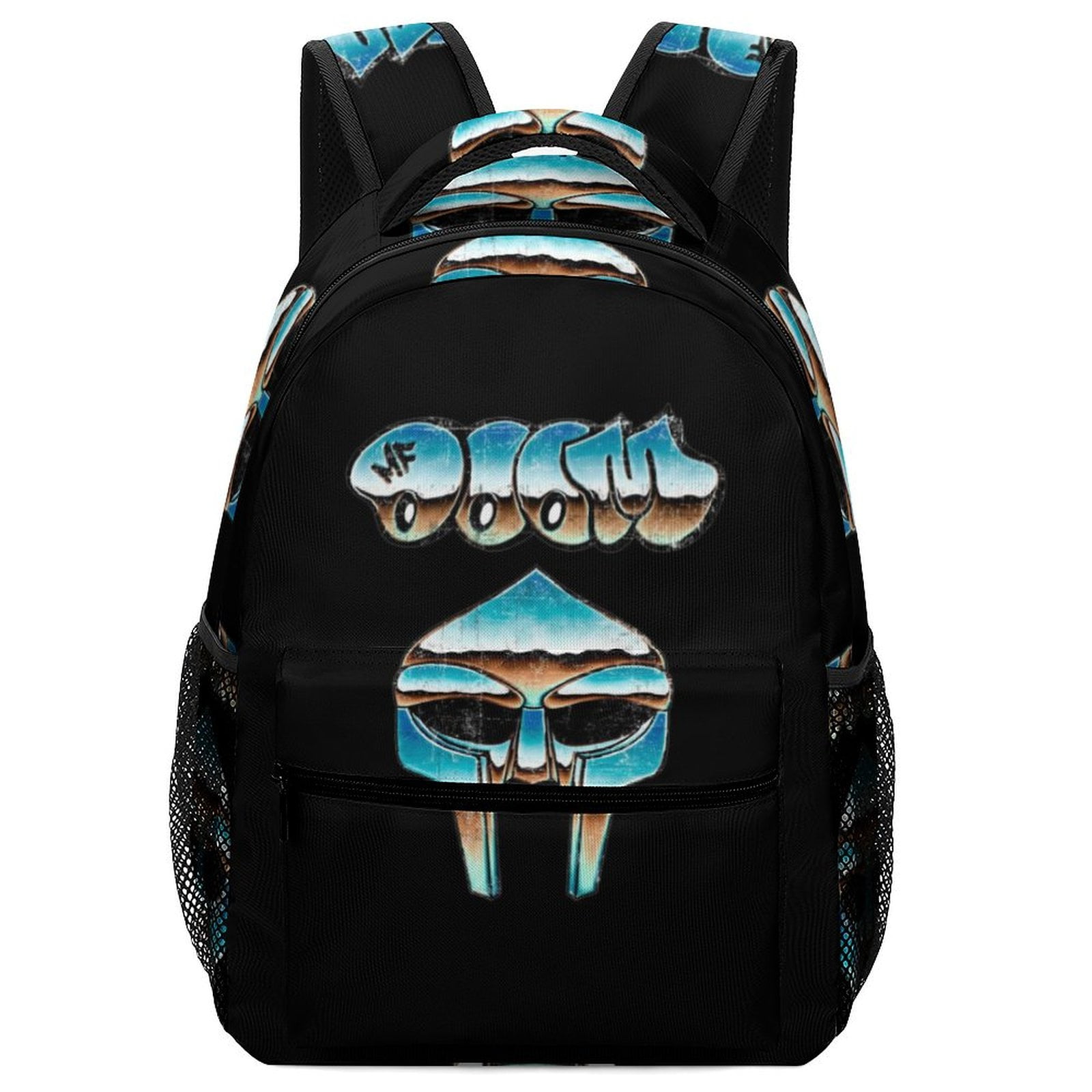 16.5In Mf Doom Backpack with Front Pocket Cartoon Backpacks Travel ...