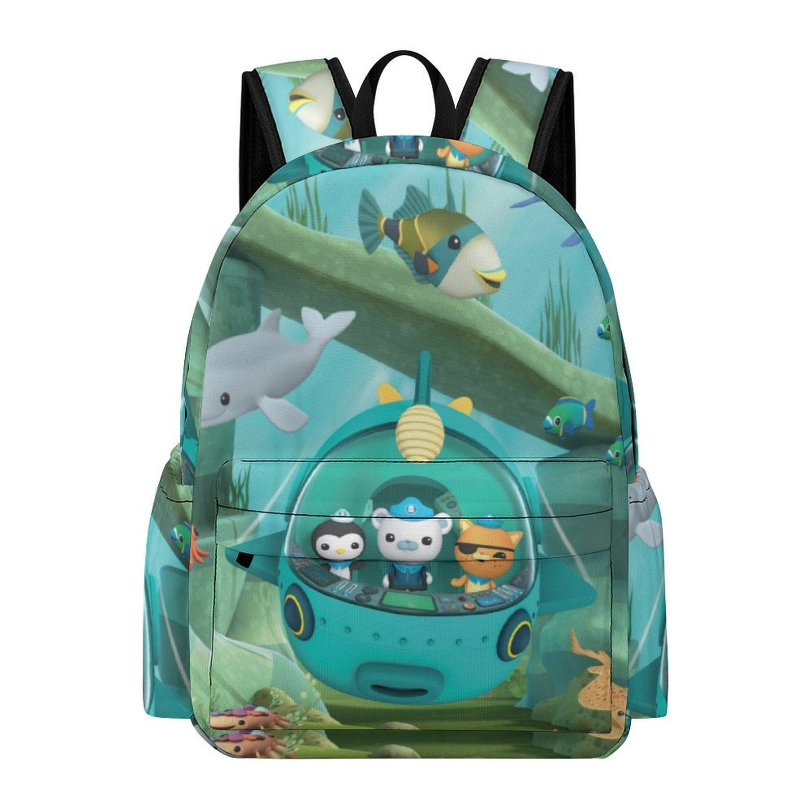16.5In Octo-Naut Backpack Front Pocket Cute Knapsack Cartoon Daypack ...
