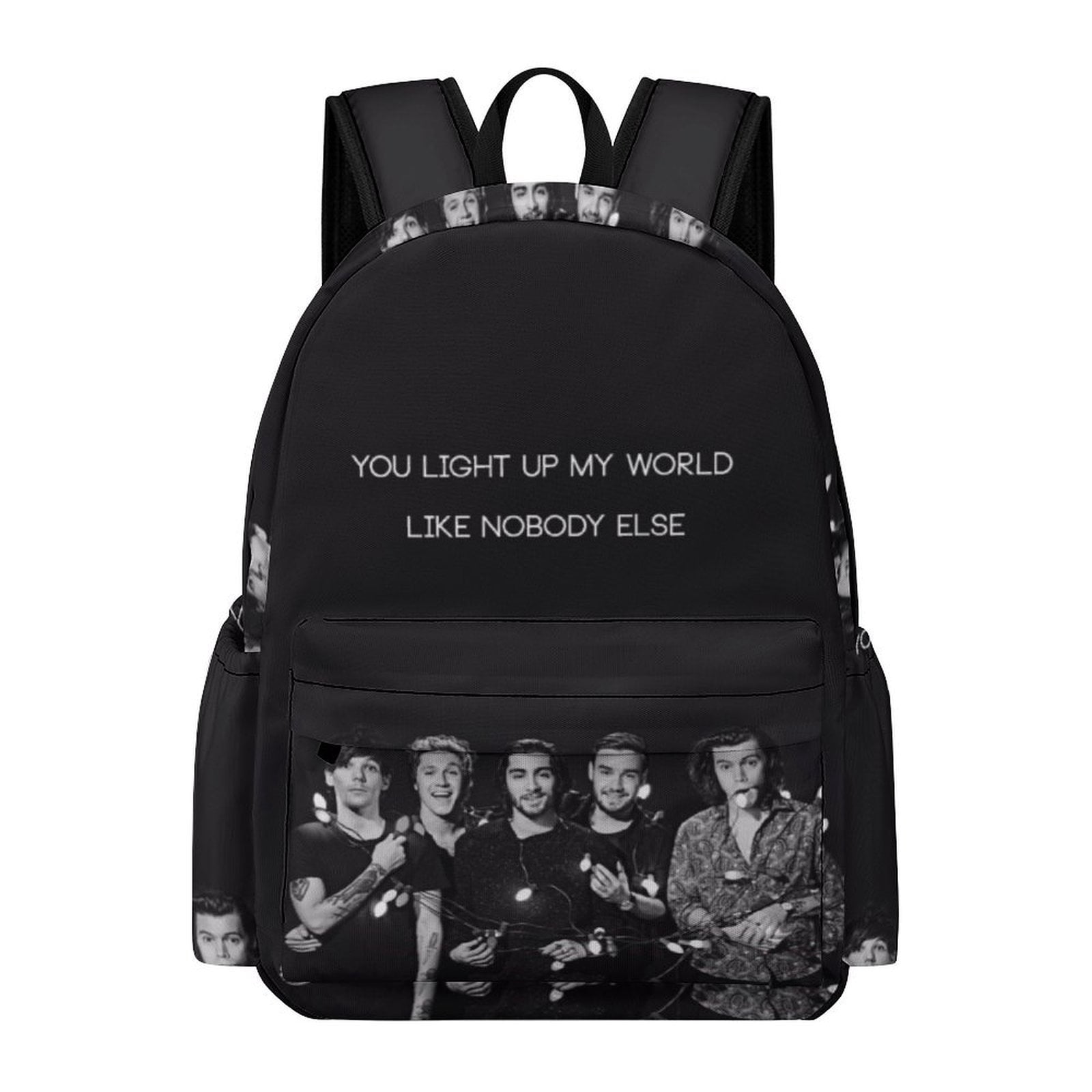 16.5In One Direc-,Ti0n Backpack Front Pocket Cute Knapsack Cartoon ...