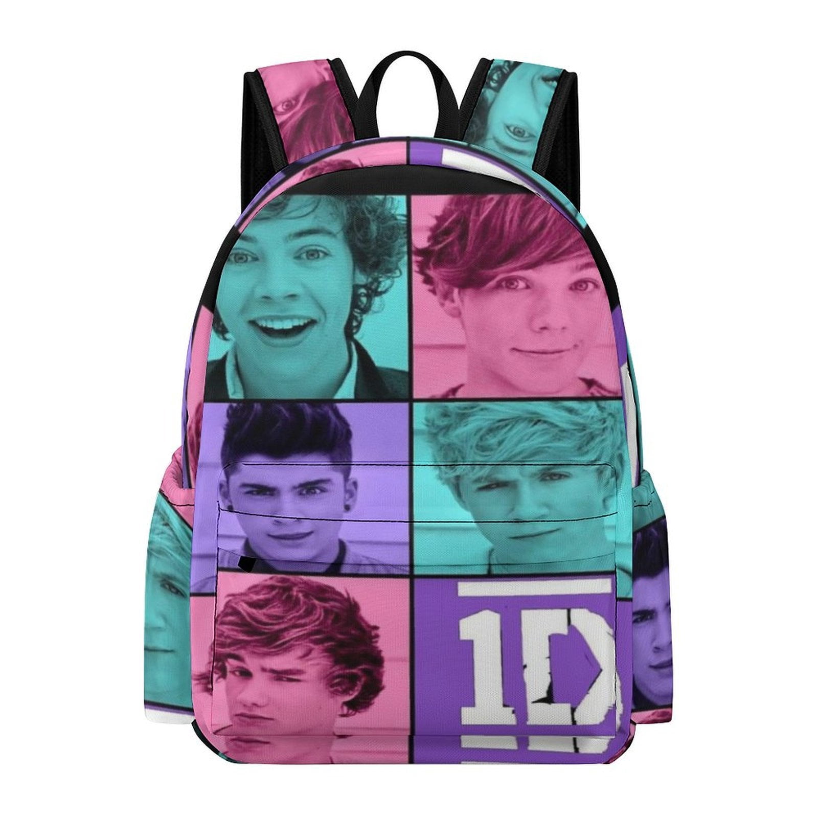 16.5In One Direc-,Ti0n Backpack Front Pocket Cute Knapsack Cartoon ...