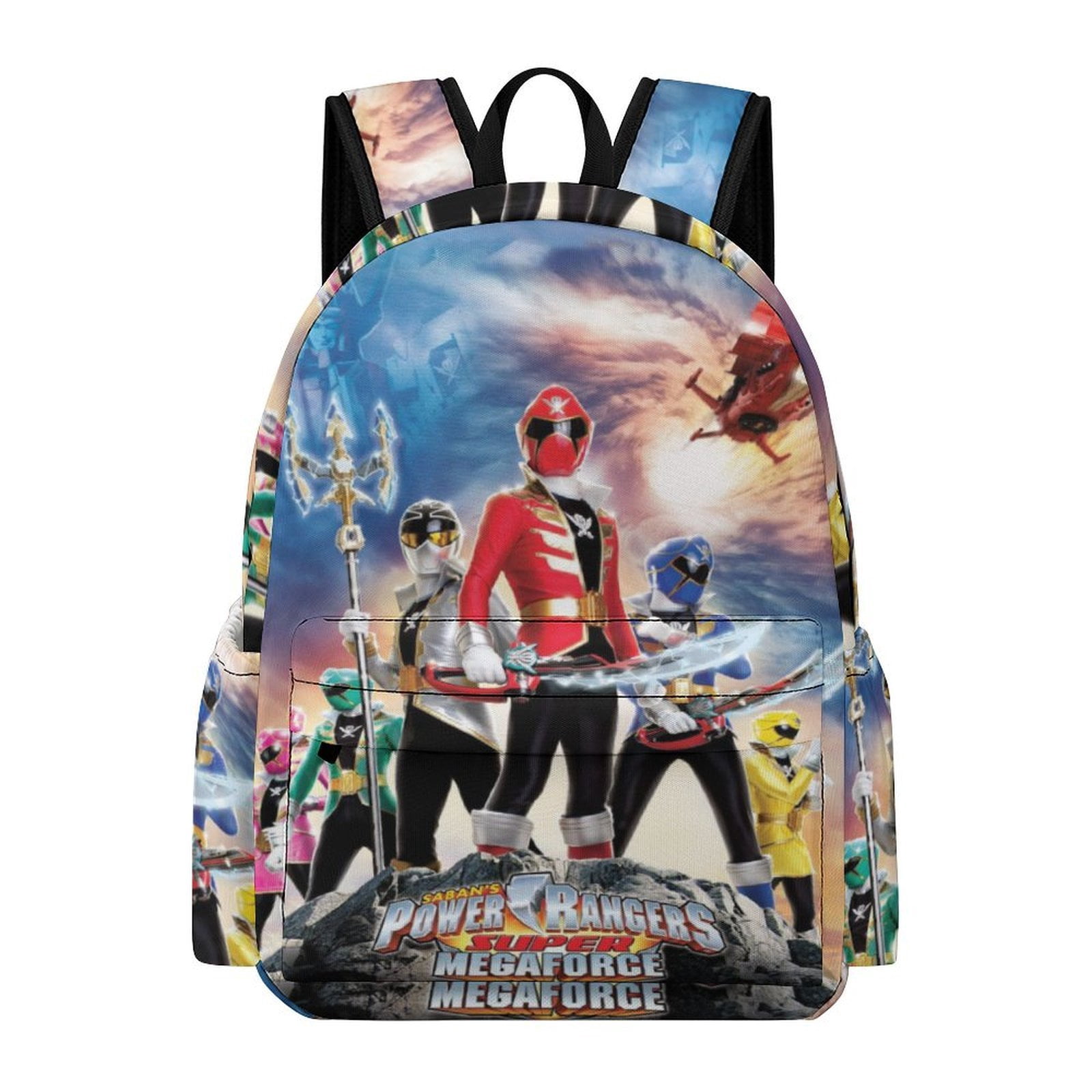 16.5In Power Team Ran-,Ger2 Backpack Front Pocket Cute Knapsack Cartoon ...