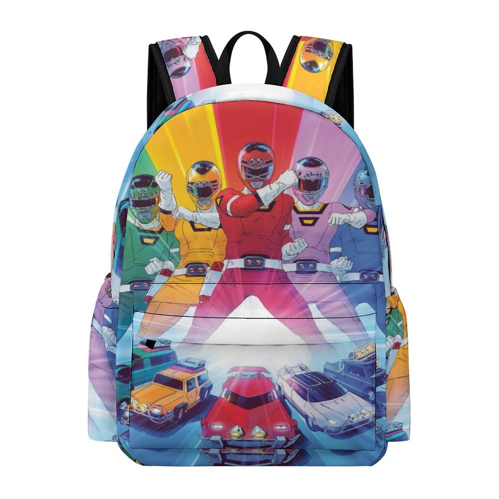 16.5In Power Team Ran-,Ger2 Backpack Front Pocket Cute Knapsack Cartoon ...