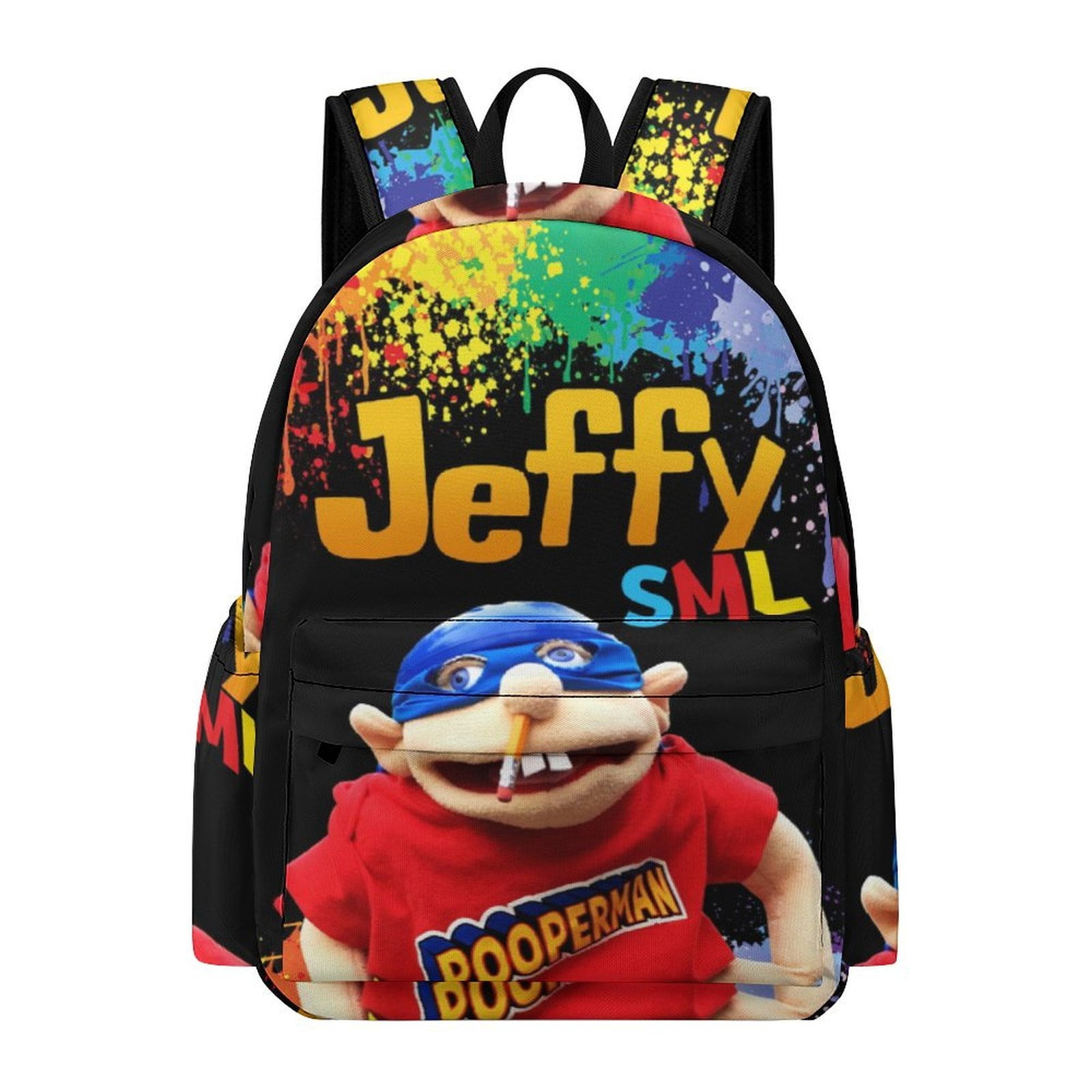 16.5In Sml Cartoon Jef-,fy Backpack Front Pocket Cute Knapsack Cartoon ...
