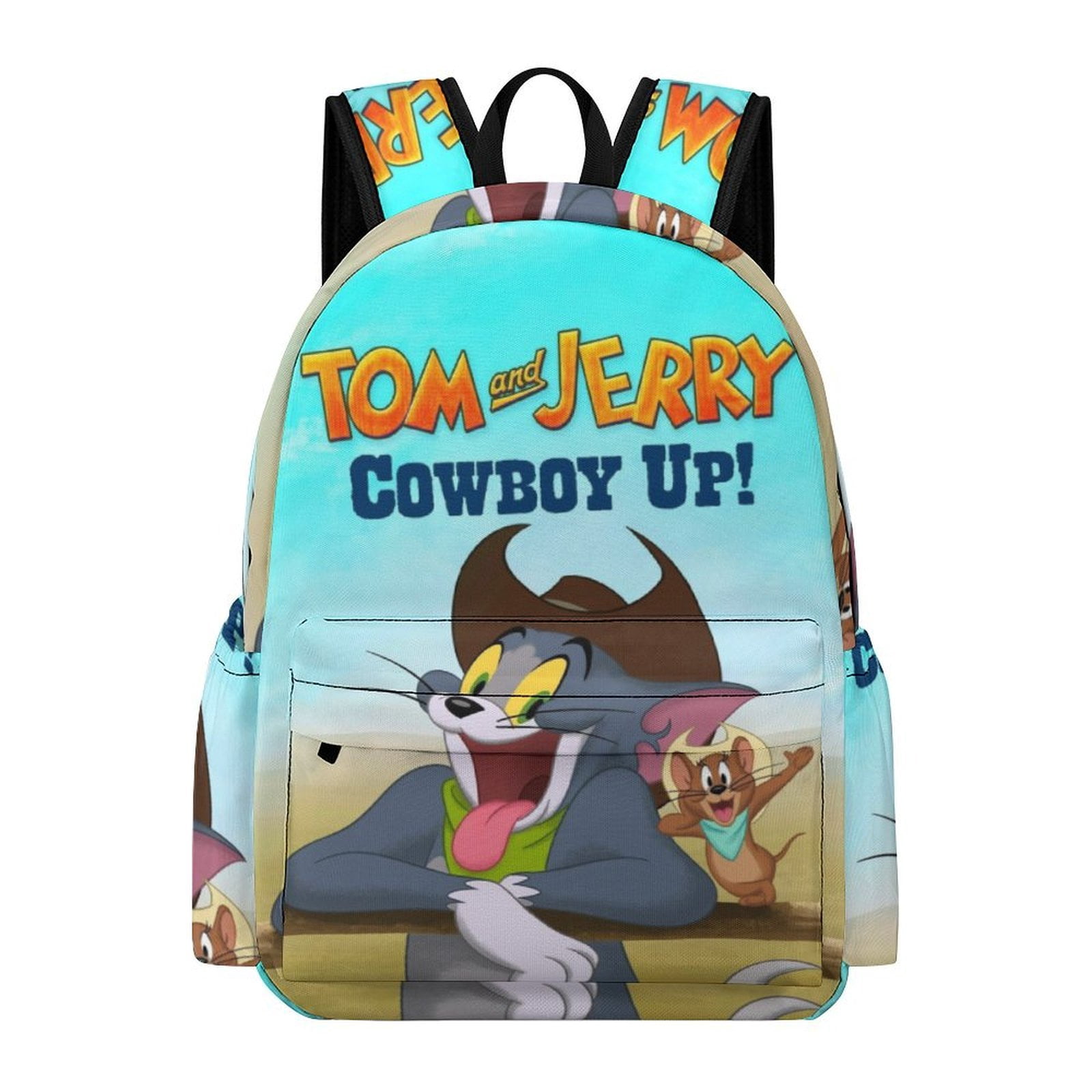 16.5In Tom Cat Jerly Backpack Front Pocket Cute Knapsack Cartoon ...