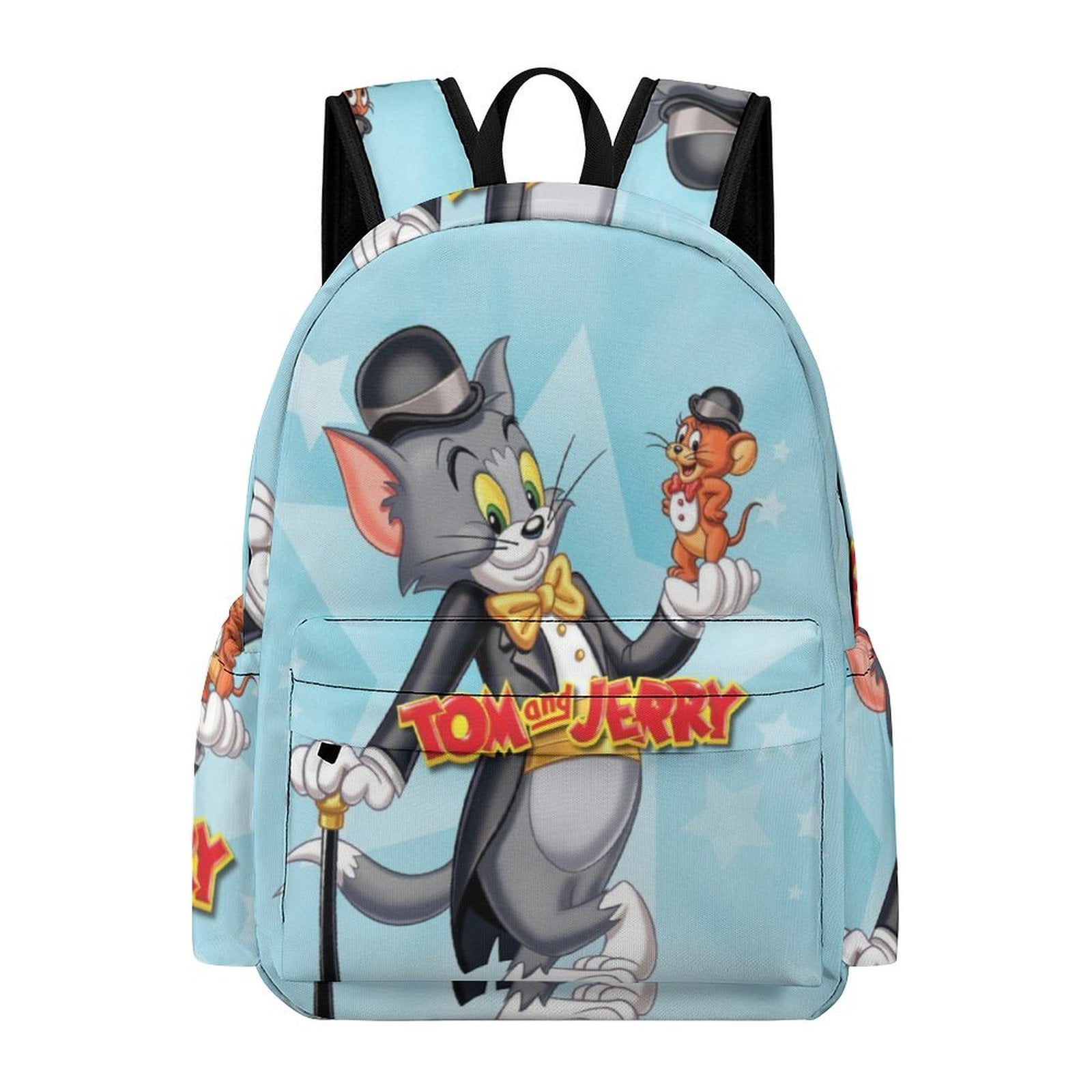 16.5In Tom Cat Jerly Backpack Front Pocket Cute Knapsack Cartoon ...