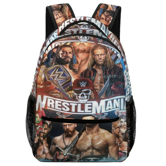 16.5In Wres-Tler-W,W-E Backpack with Front Pocket Cartoon Backpacks ...