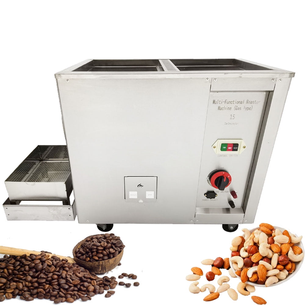 16.5LBS Commercial Full-Automatic Gas Type Stainless Steel Coffee ...