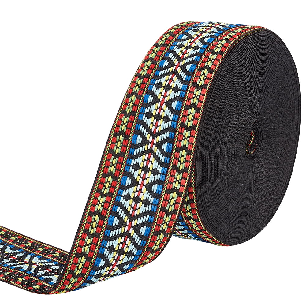 16.5M Ethnic style Polyester Jacquard Stripe Ribbons for Hat Decoration ...