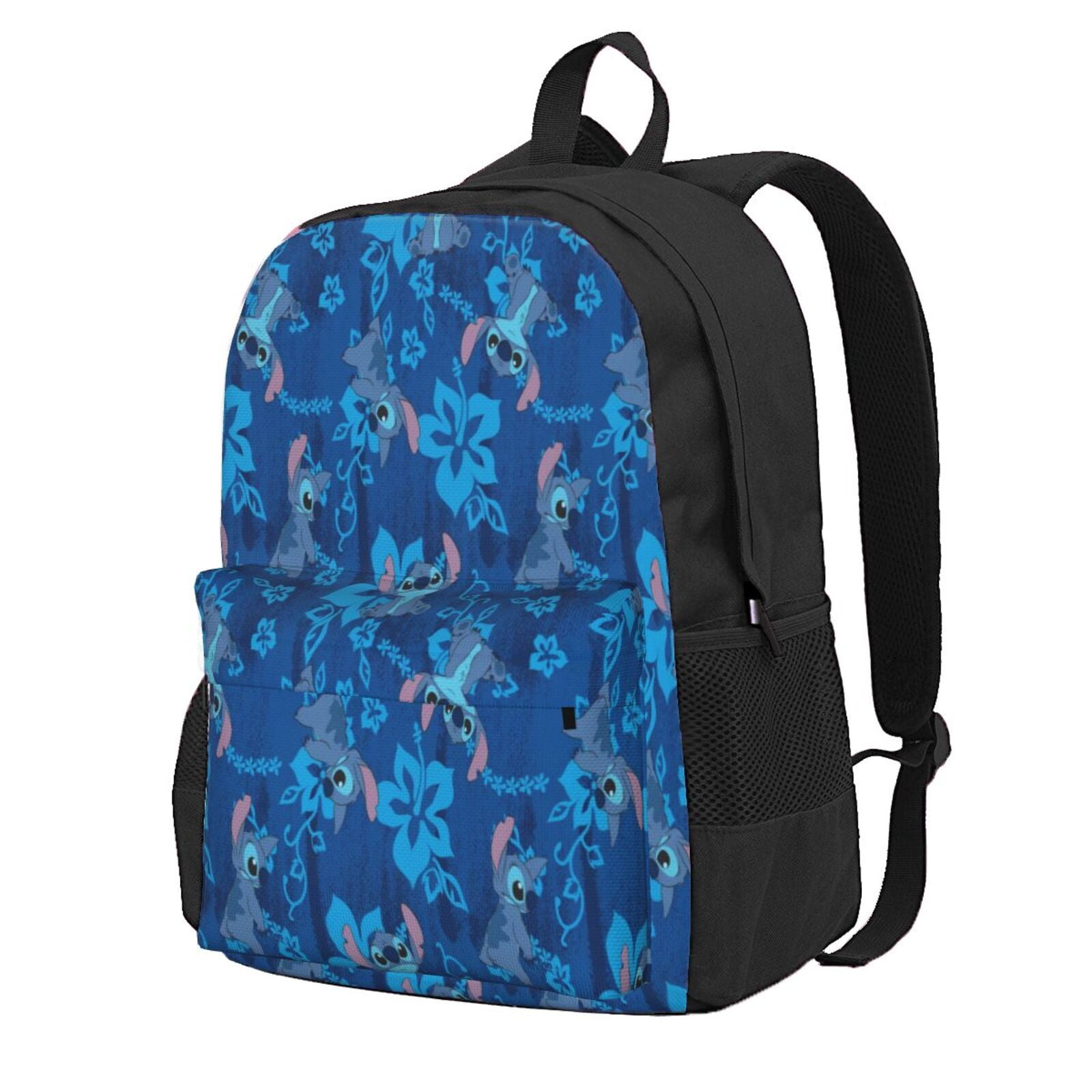 16.5in Cartoon Stitch Backpack with Front Bag Lightweight Laptop Backpack Casual Daypack ...