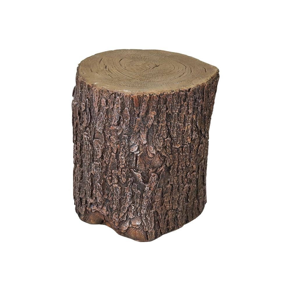 16.5in. Concrete Faux Oak Stump Cover - Outdoor Side Table Statues ...