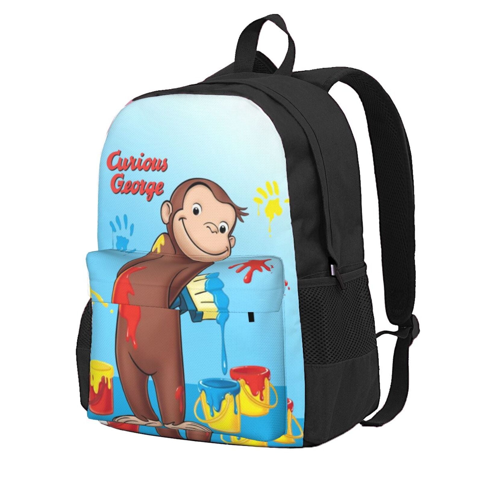 16.5in Curi-ous Geor-ge Backpack with Front Pocket Lightweight Bookbag ...