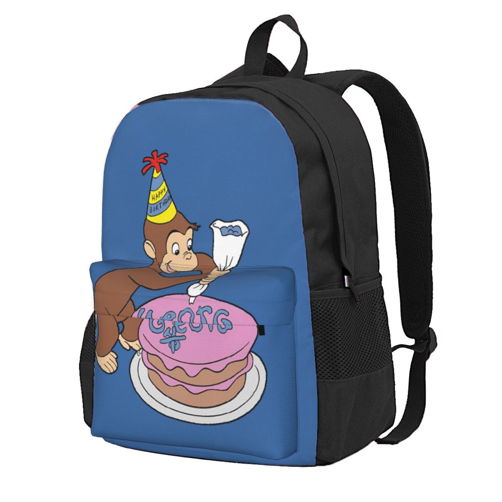 16.5in Curi-ous Geor-ge Backpack with Front Pocket Lightweight Bookbag ...