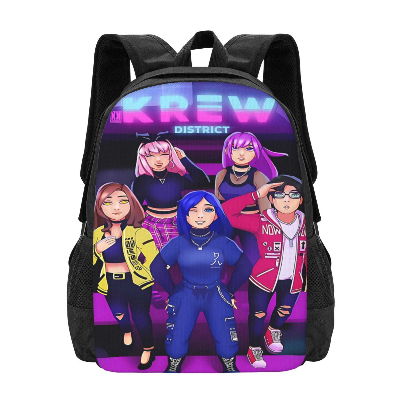 16.5in ItsFunneh Krew Backpacks Cute Bag Anime Backpack Cartoon Bags ...