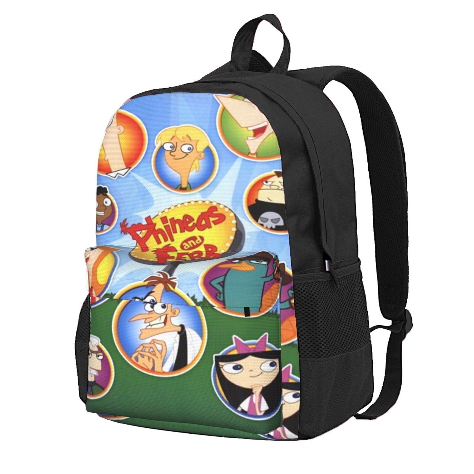 16.5in Phineas Fer Backpacks Cute Laptop bag Cartoon Bags School ...